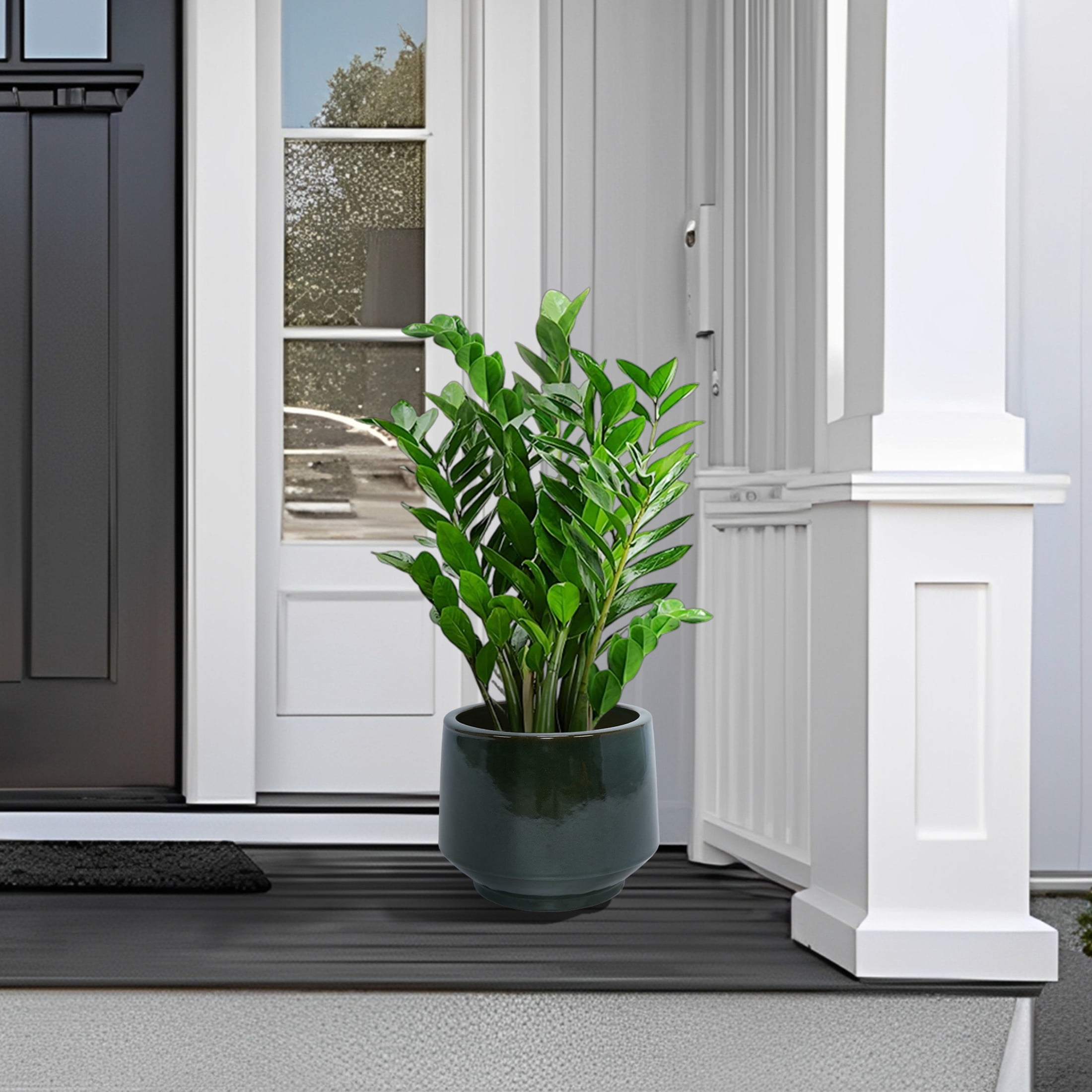 Noble House Timothy Ceramic Flowerpot Set, Glossy Finish with Drainage ...