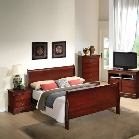 Noble House Traditional Wood Sleigh Twin Bed with Classic Curved Design ...