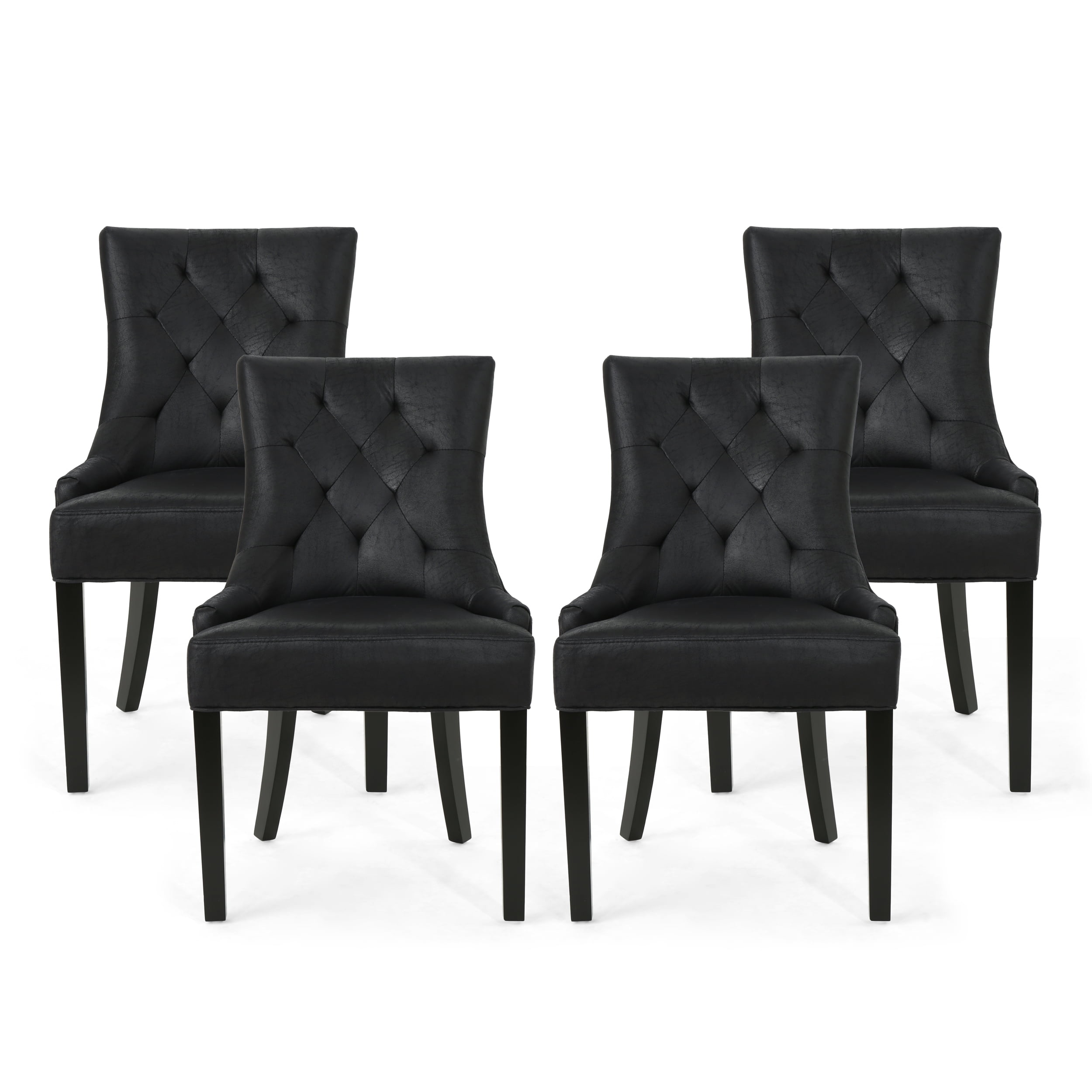 Noble House Tyler Contemporary Microfiber Dining Chairs, Set of 4 ...