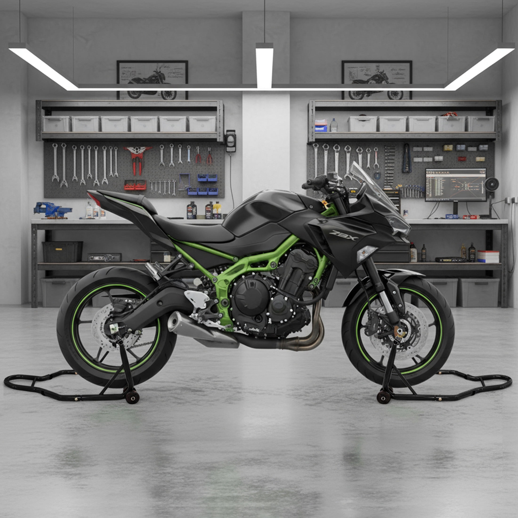 Noble House Universal Motorcycle Front and Rear Lift Stand, Heavy Duty ...