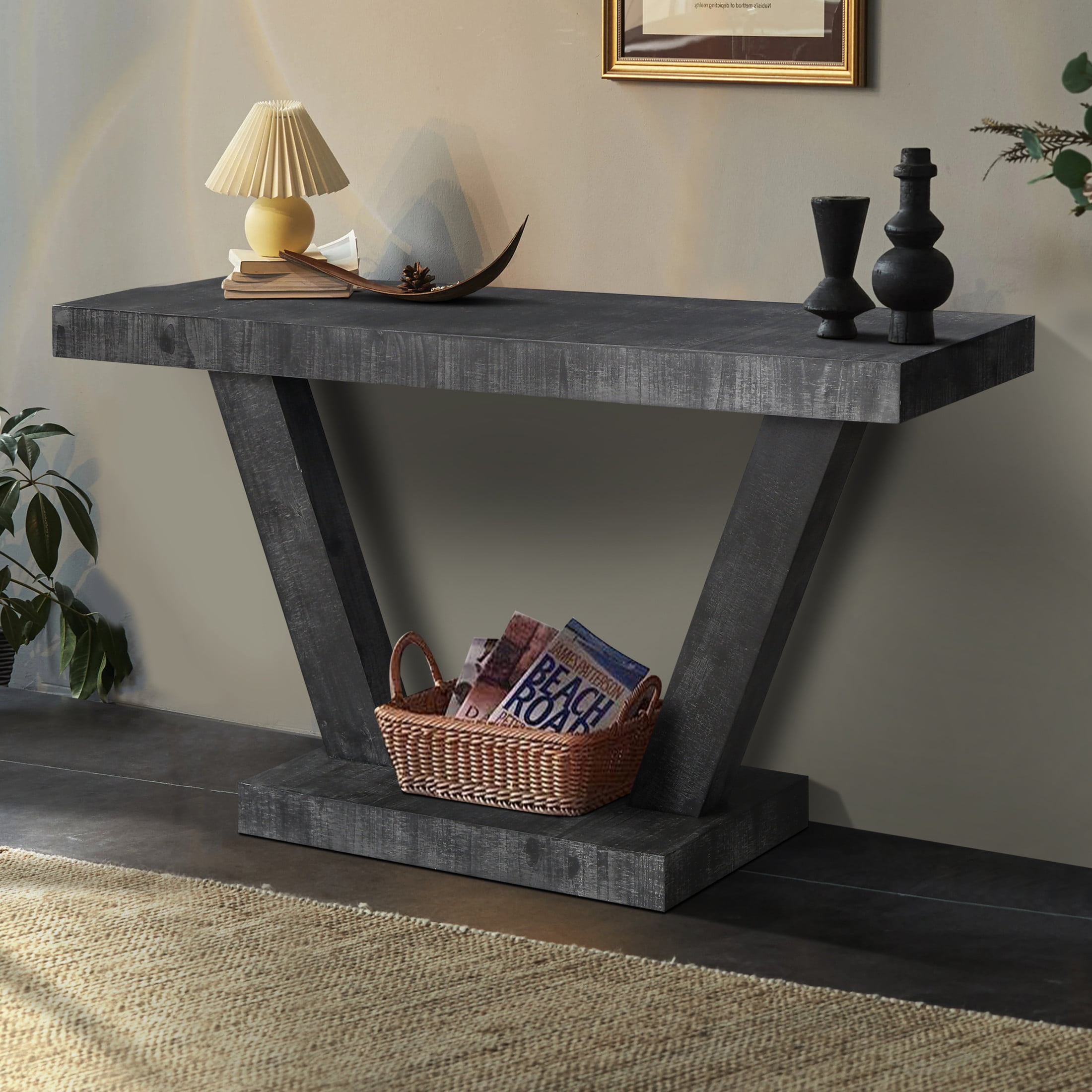 Noble House Vintage Distressed Wood Entryway Bench with 2-Tier Storage ...