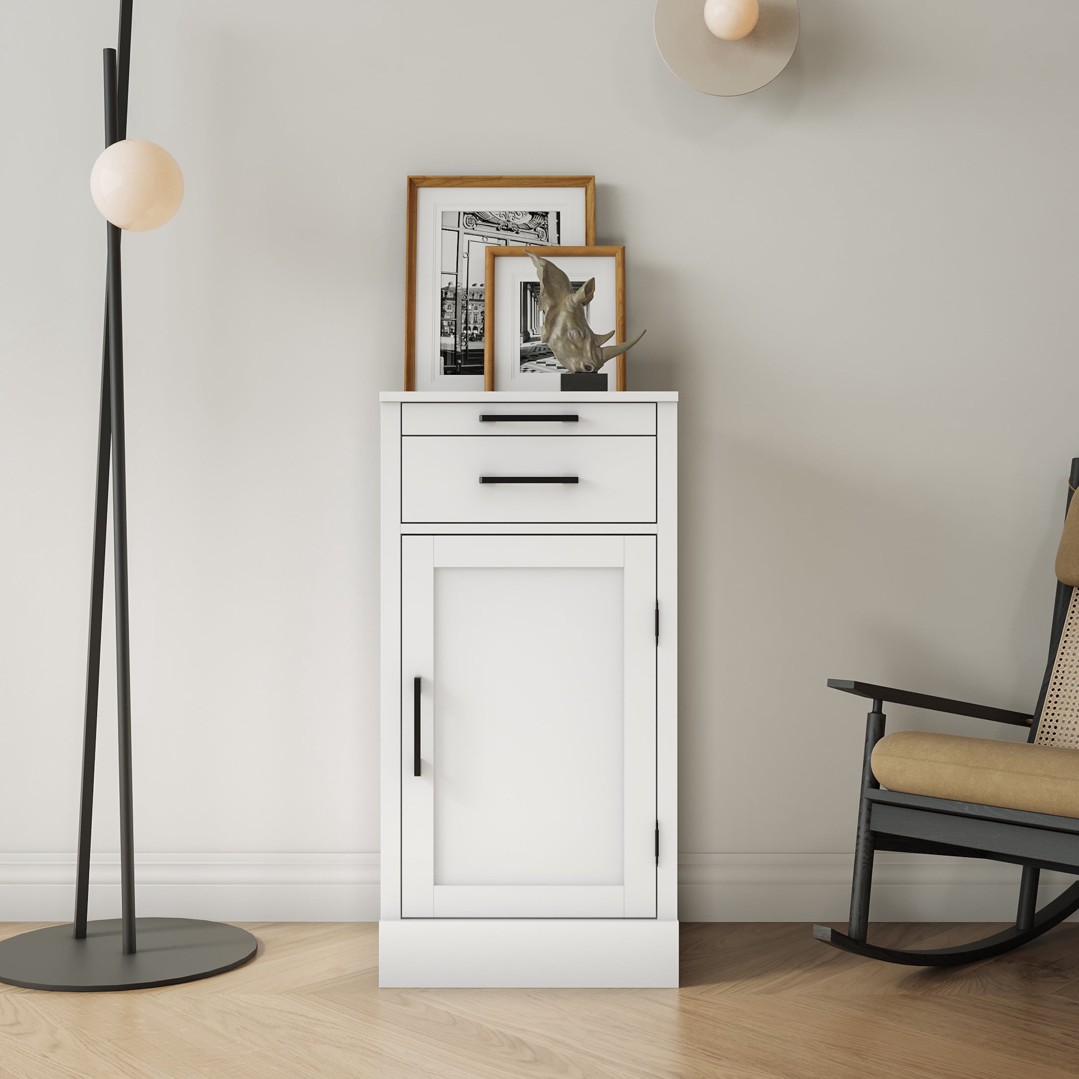 Noble House Wilbur 35.4" Modular Wine Bar Cabinet with Hutch, Drawer ...