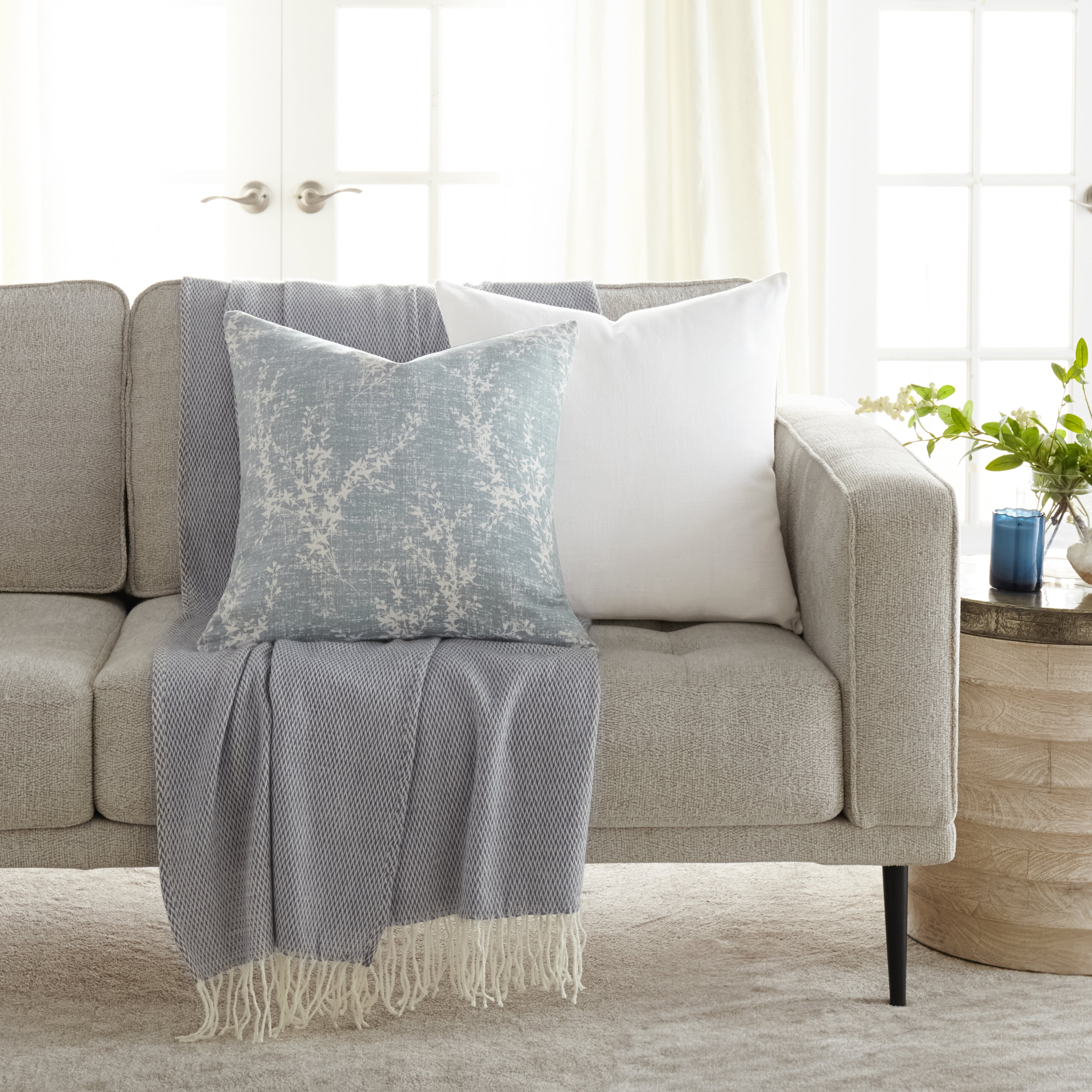 Noble Linens Cotton Slub Throw Pillows - 2-Pack, 20 x 20 - Walmart.com