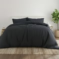 Noble Linens 2-Piece Black Duvet Cover Set, Twin/TwinXL - Walmart.com