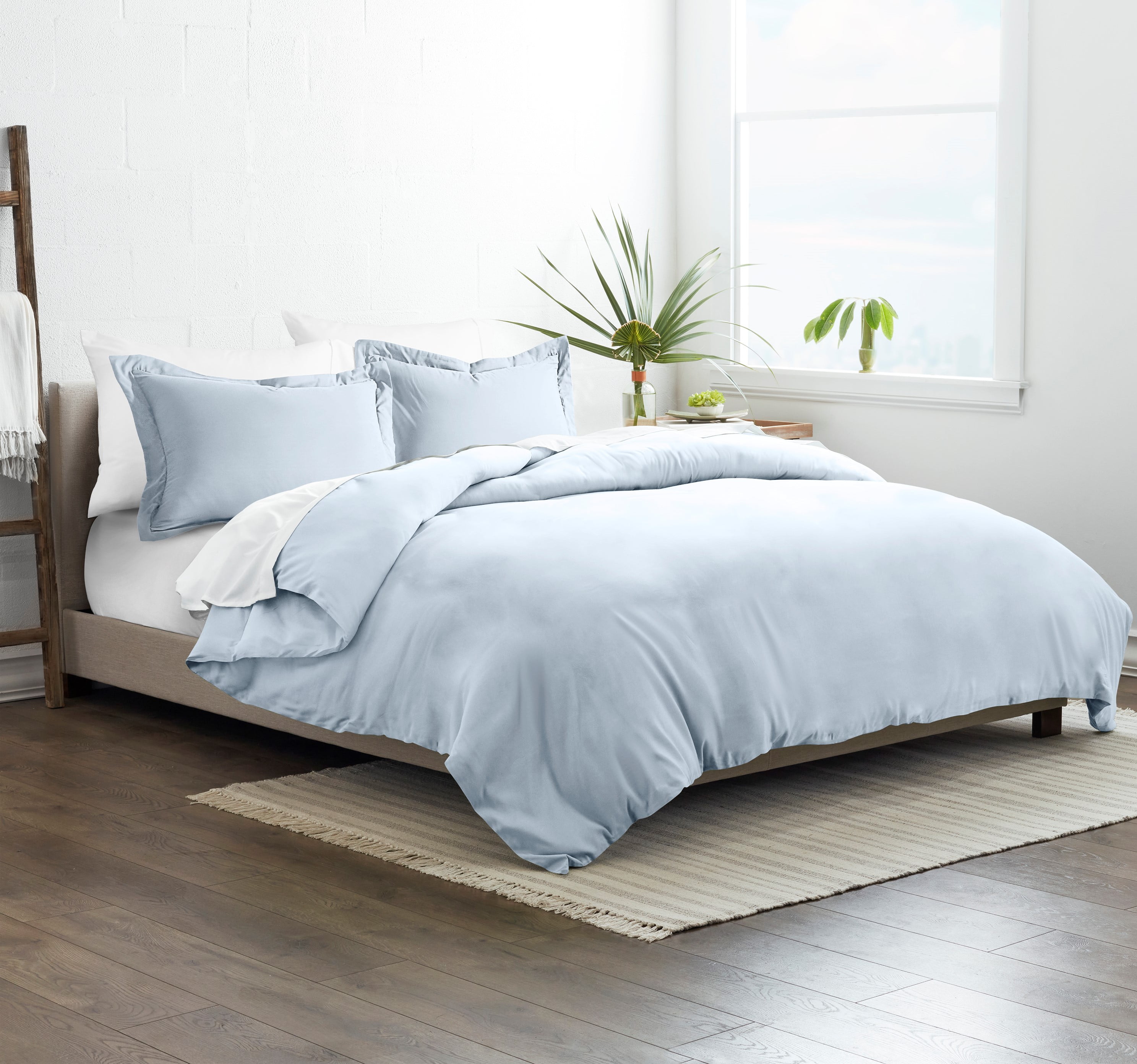 Noble Linens 3-Piece Light Blue Duvet Cover Set, King/ Cal King ...