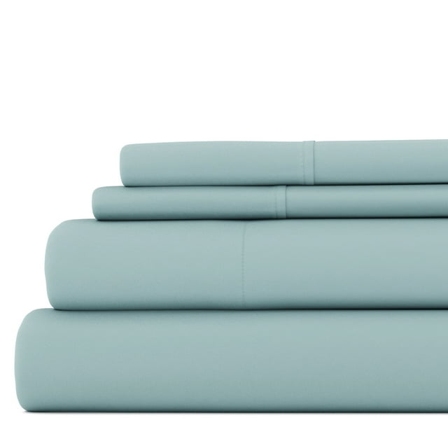 Noble Linens 3 Piece Solid Microfiber Bed Sheet Set, Ocean, Twin ...