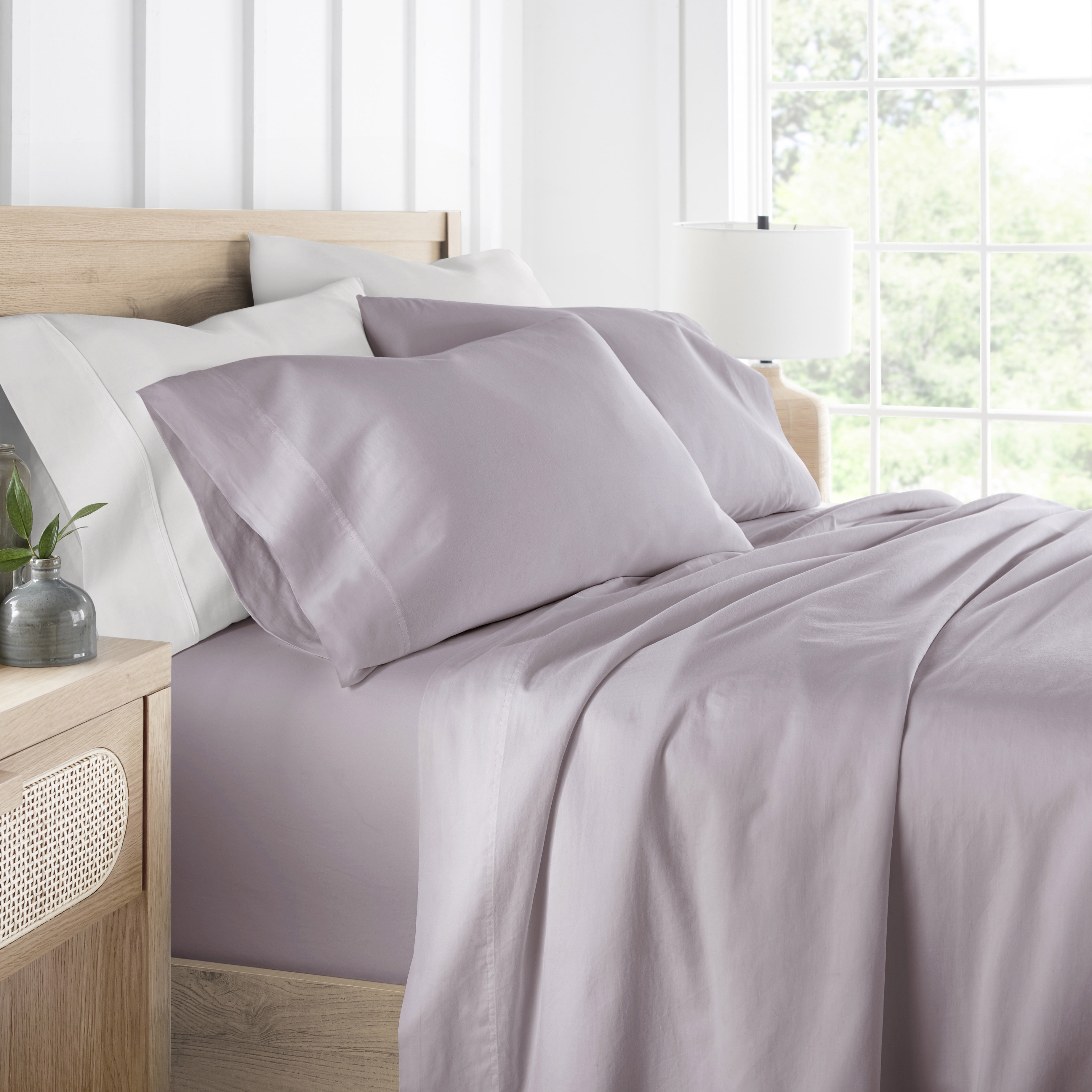 Noble Linens 300 Thread Count 4 Piece Cotton Sheet Set in Mauve ...