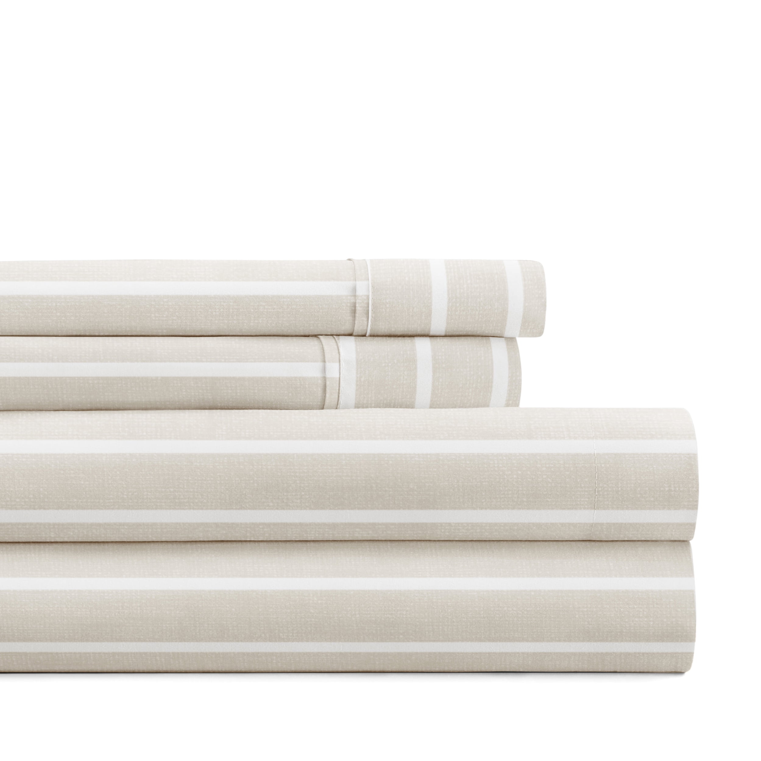 Noble Linens 3 Piece Pattern Microfiber Bed Sheet Sets, Soft Lines ...