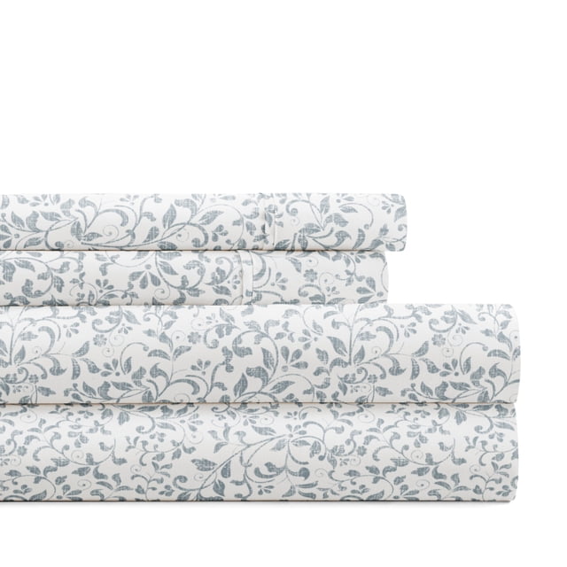 Noble Linens 4 Piece Pattern Microfiber Bed Sheets Set, Distressed Vine ...