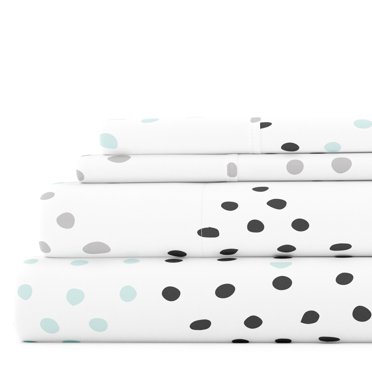 Noble Linens 4 Piece Pattern Microfiber Bed Sheets Set, Light Gray ...