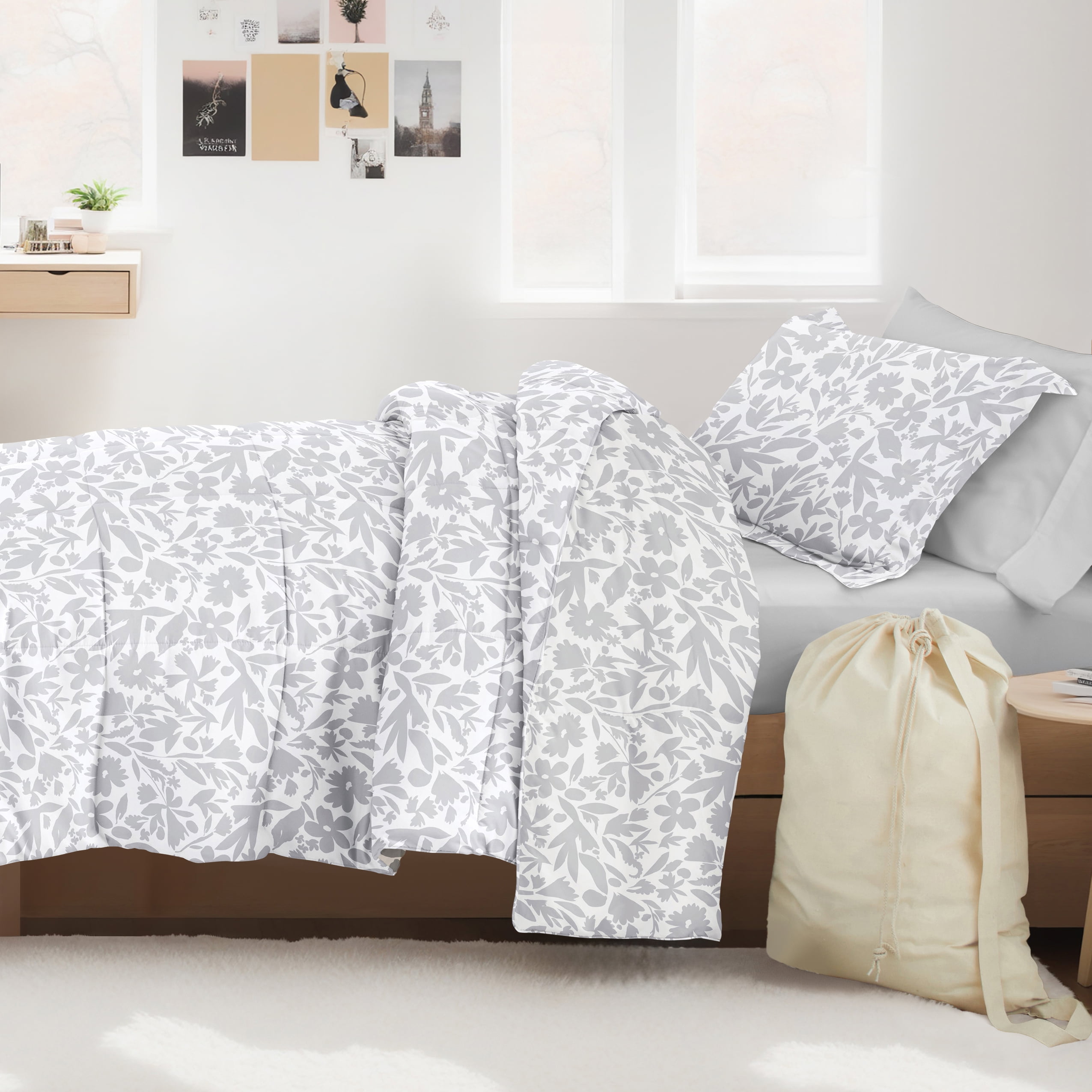 Noble Linens 8 Piece Dorm Bedding Bundle Twin XL - Comforter, Sheet Set ...