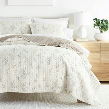 Free Shipping! Noble Linens Light Gray 3 Piece Reversible Microfiber ...