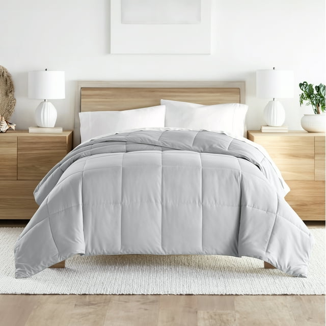 Noble Linens Light Gray All Season Alternative Down Solid Comforter ...