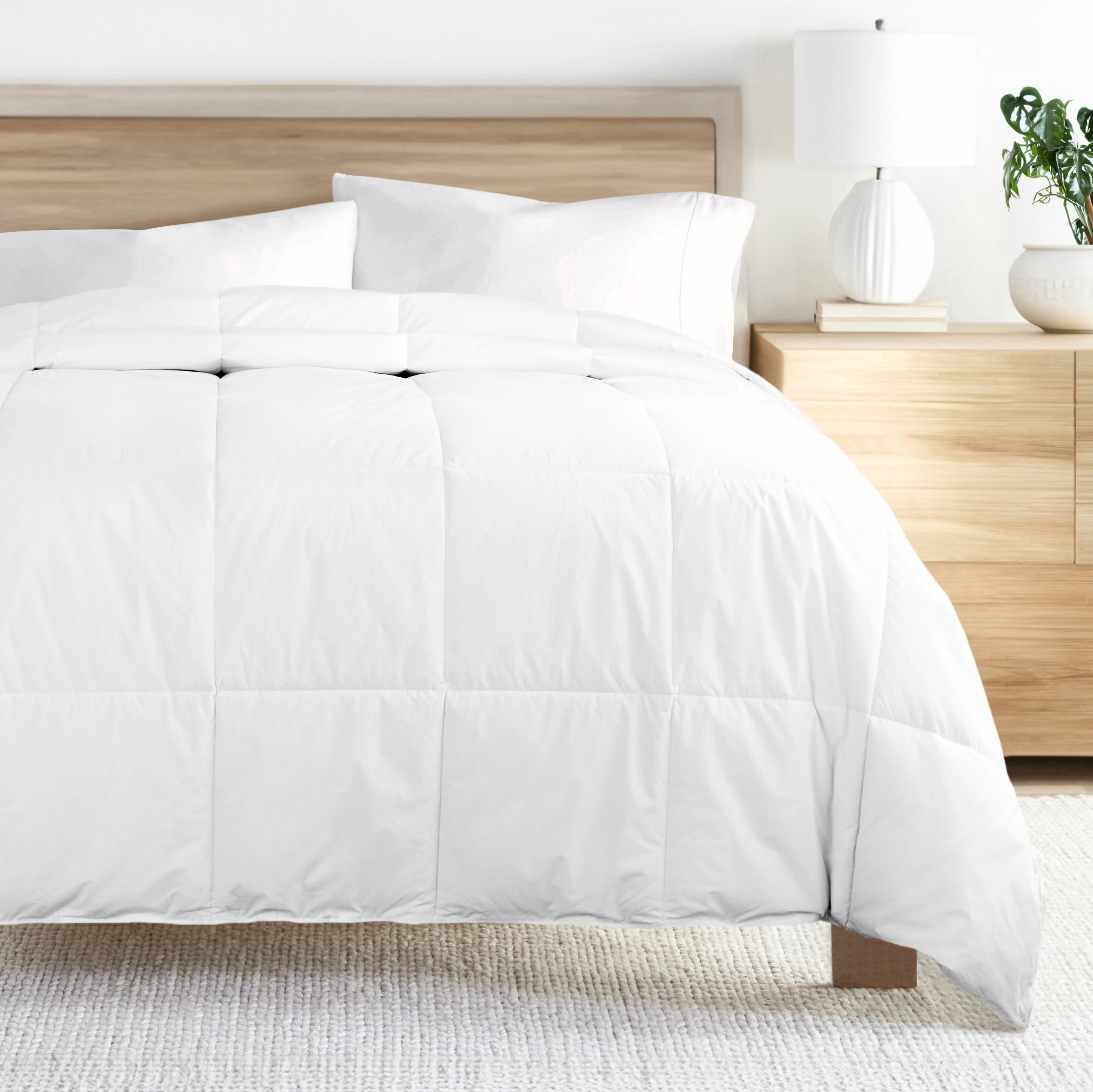Noble Linens White Cotton Down Alternative Comforter/Duvet Insert, King ...