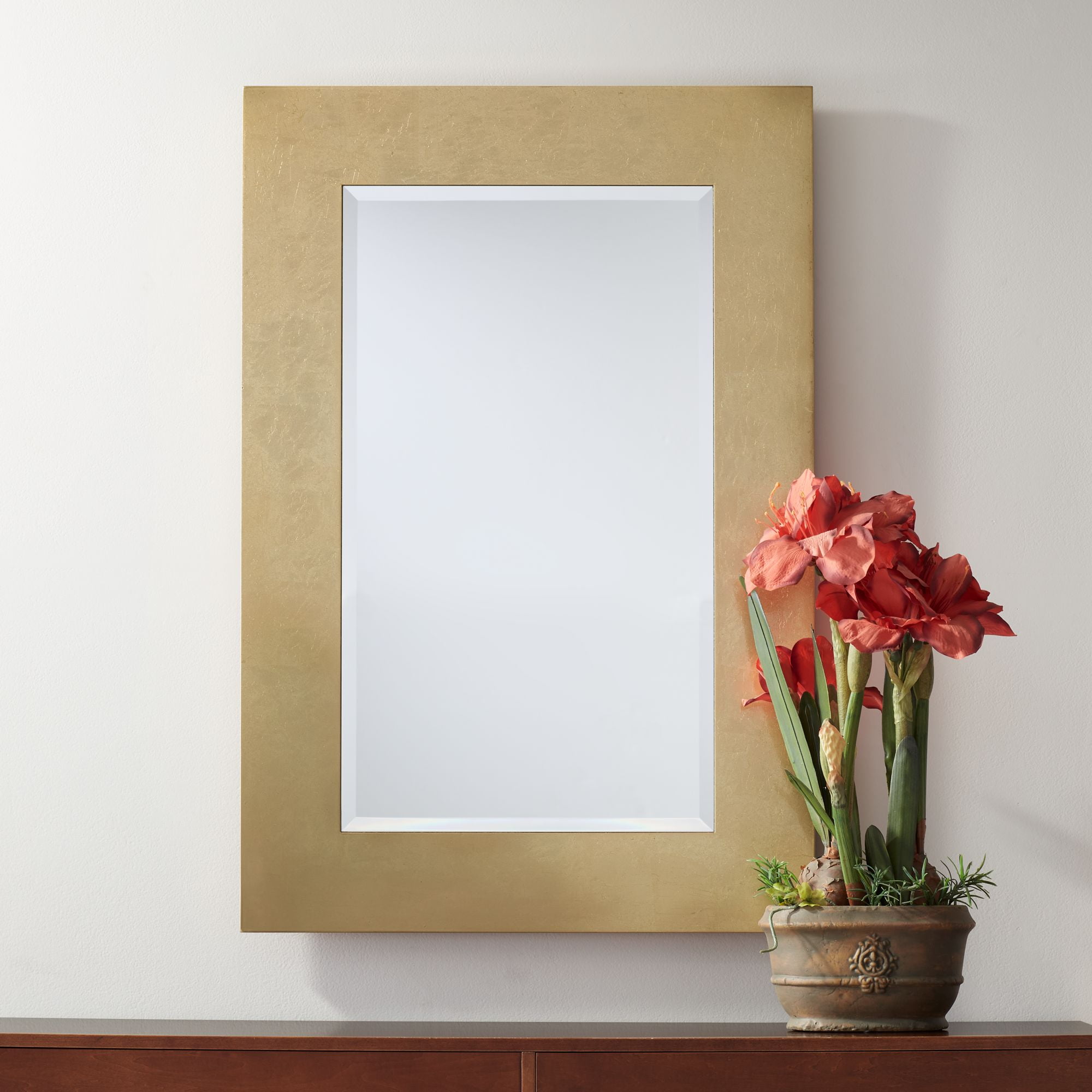 Noble Park Jeneva Rectangular Vanity Wall Mirror Modern Beveled Shiny ...
