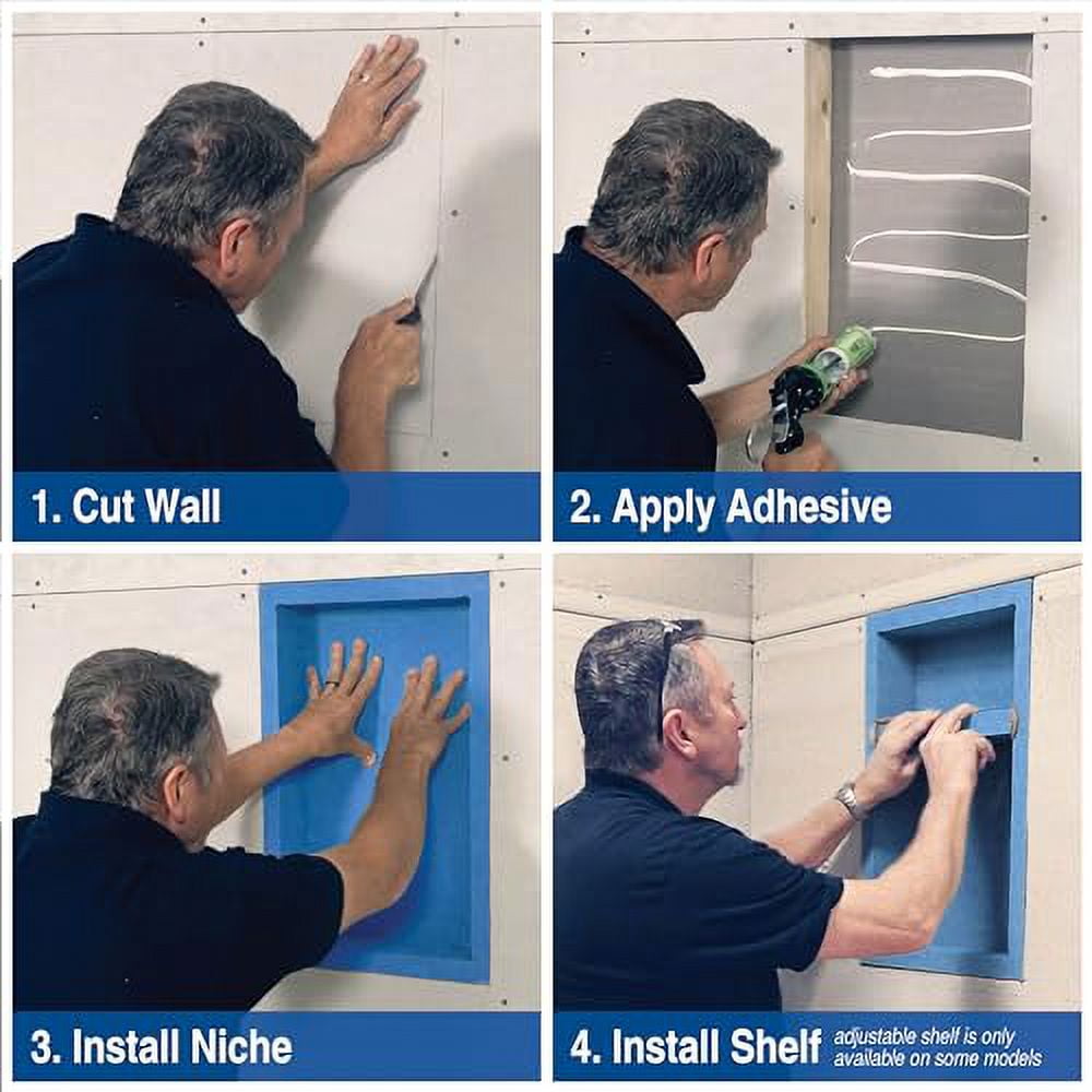 Noble Preformed 304 Wide Combo Shower Niche Modern Bathroom Storage ...