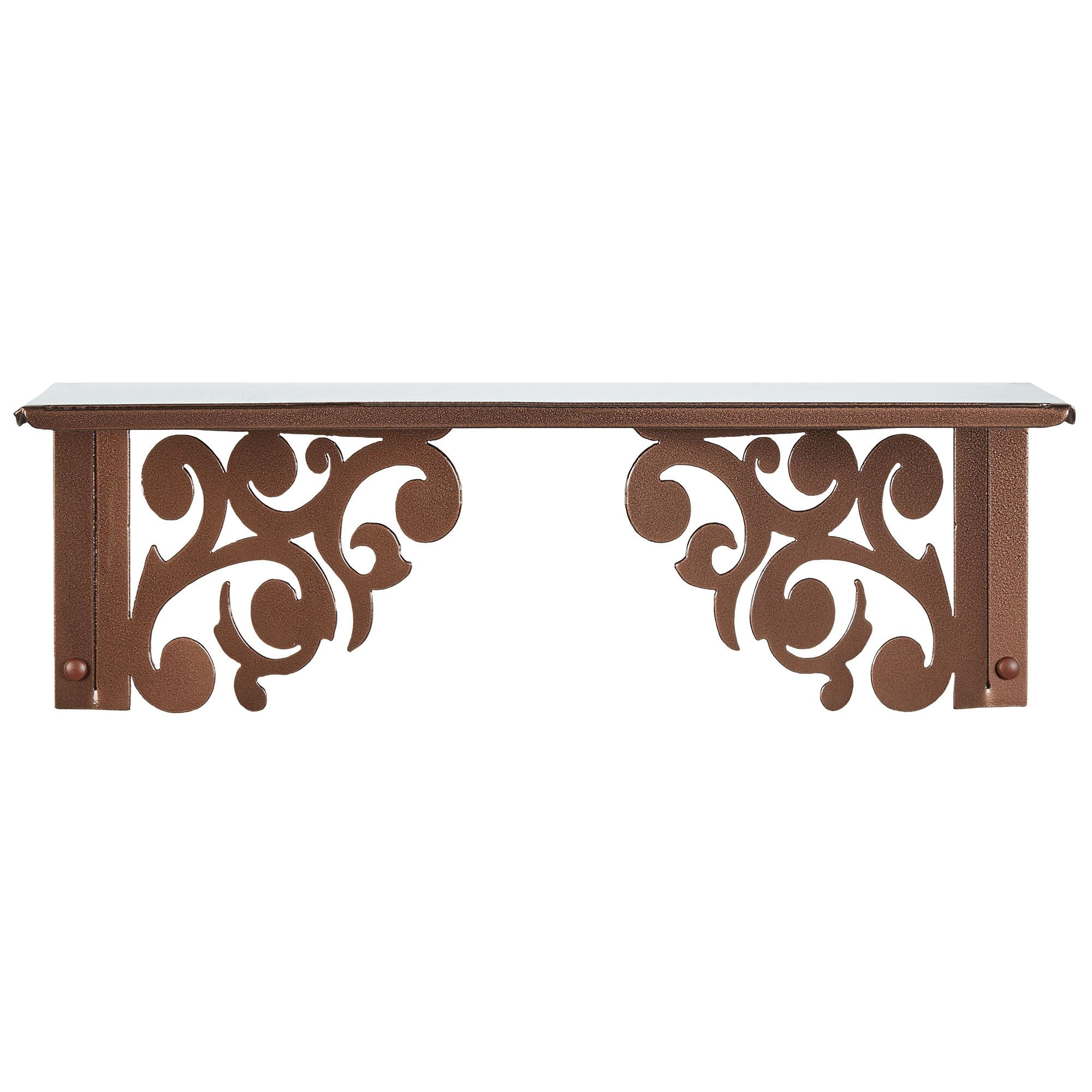 Noble Scrolls Indoor Outdoor Steel 24 Inch Wall Shelf by JasonW Studios ...