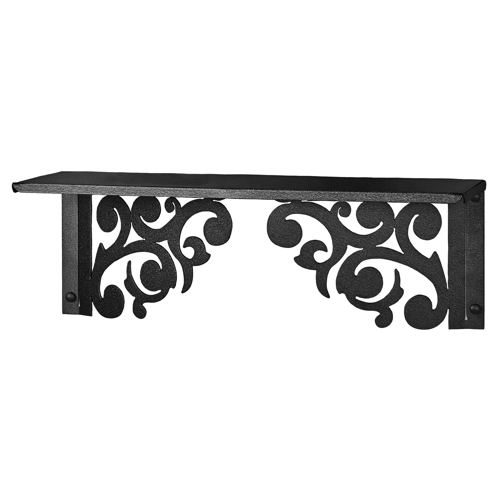Noble Scrolls Indoor Outdoor Steel 24 Inch Wall Shelf by JasonW Studios ...