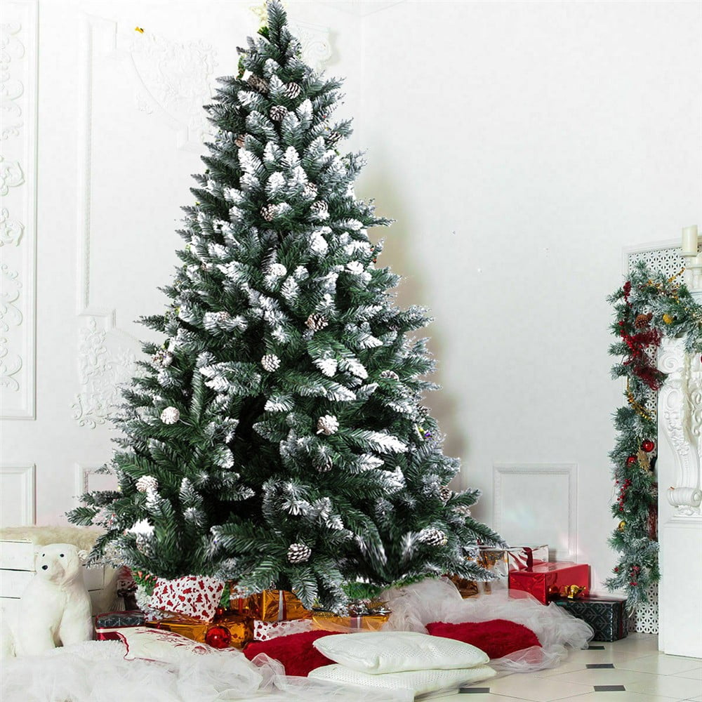 Noble Snowy Christmas Tree 5FT Artificial Hinged Pine Tree Decorations ...