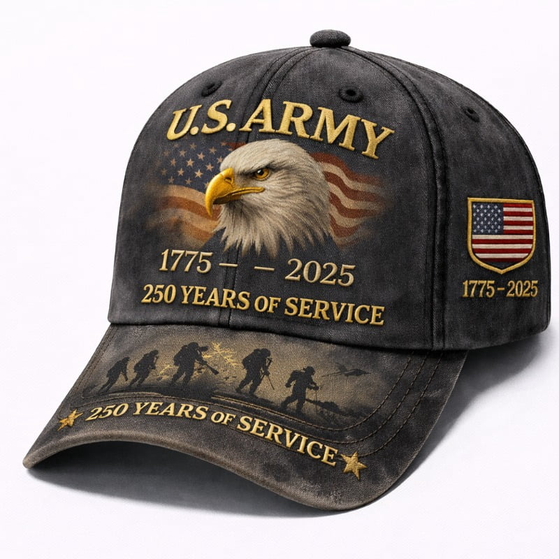 Noble US Army 250 Years Of Service 1775-2025 Eagle Troop Themed Cap ...