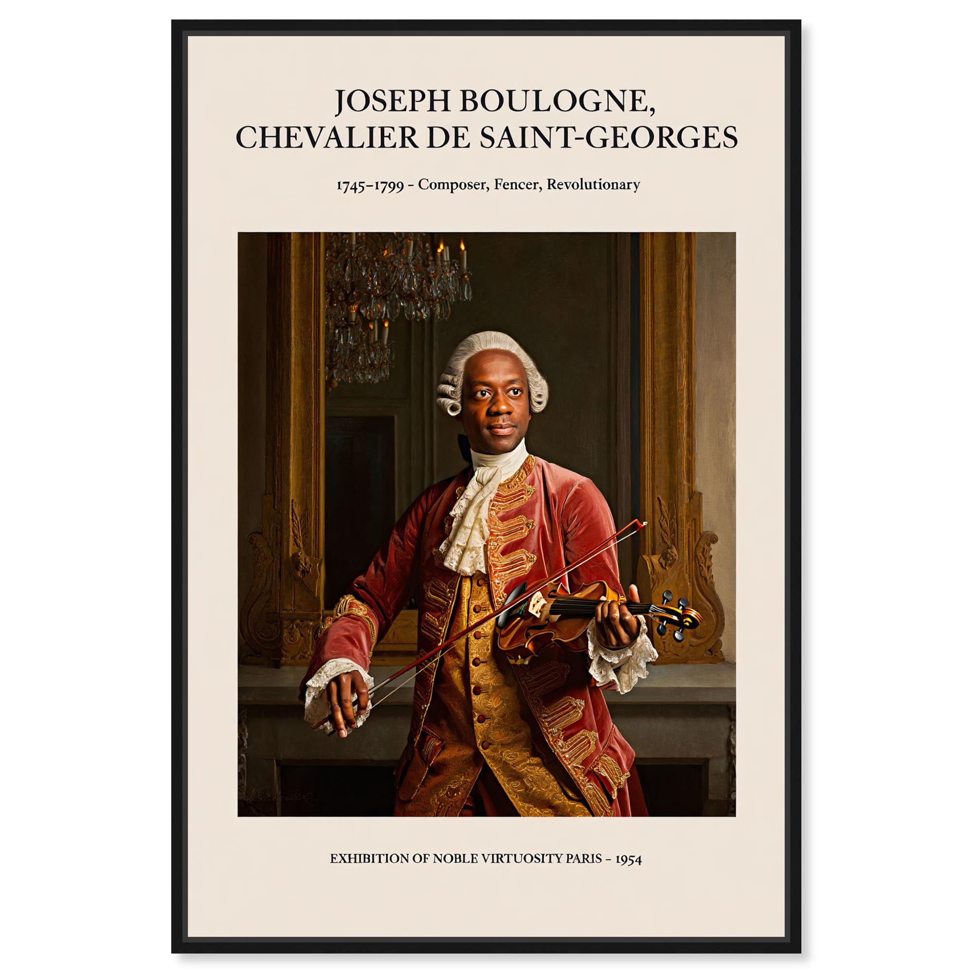 Noble Virtuosity Canvas Historic Men Posters by Art Remedy, Black Frame ...