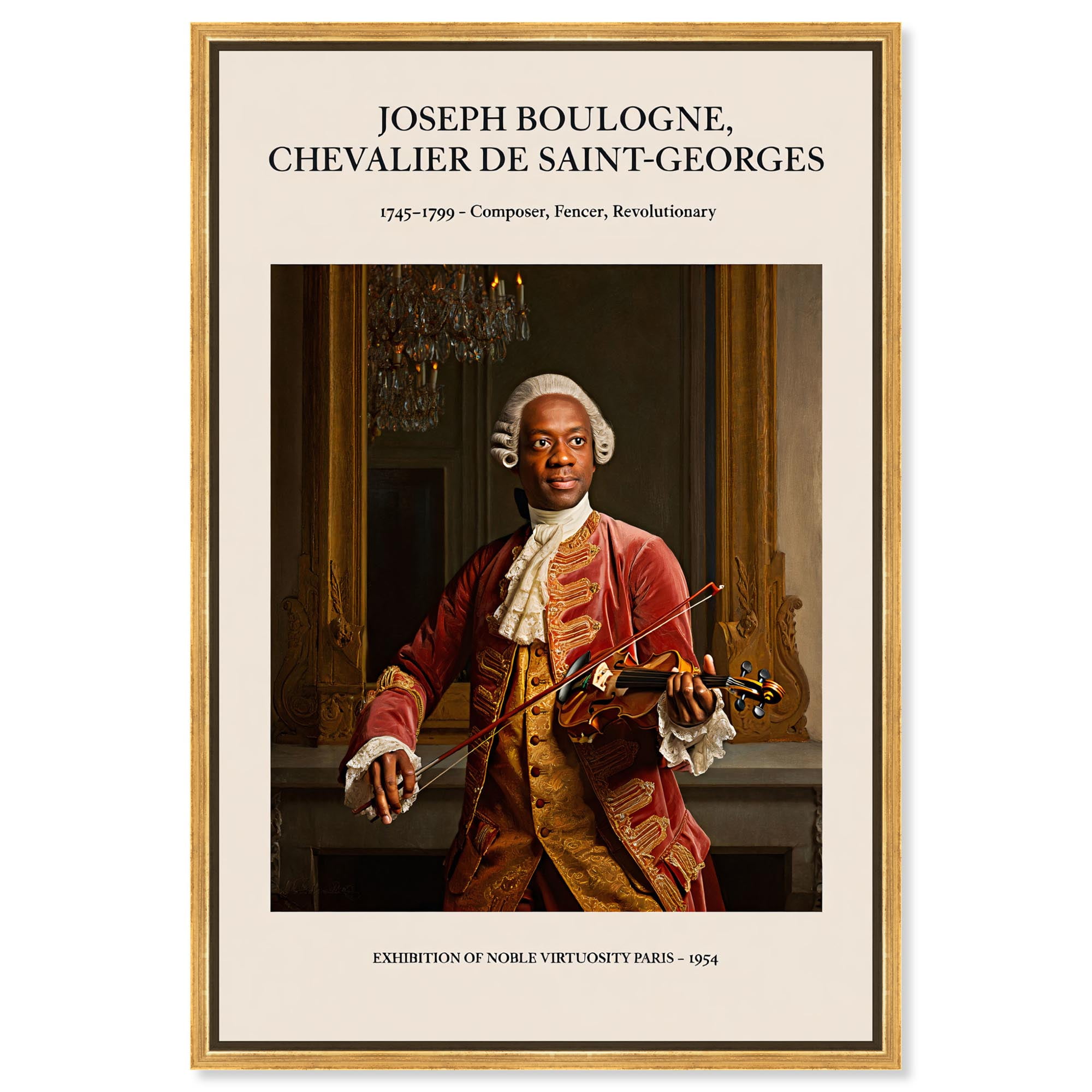 Noble Virtuosity Canvas Historic Men Posters by Art Remedy, Gold Frame ...