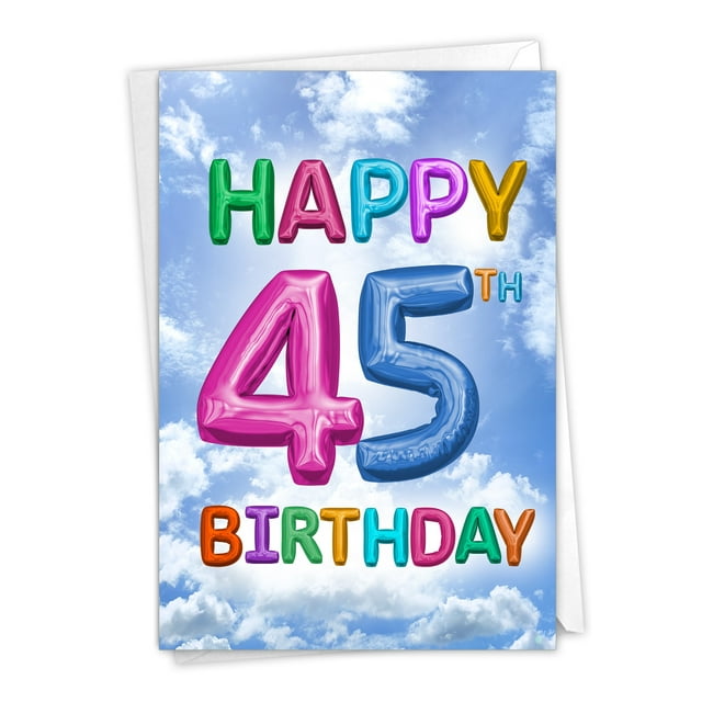 NobleWorks - 1 Funny 45th Birthday Greeting Card - Milestone (Not 3D or ...