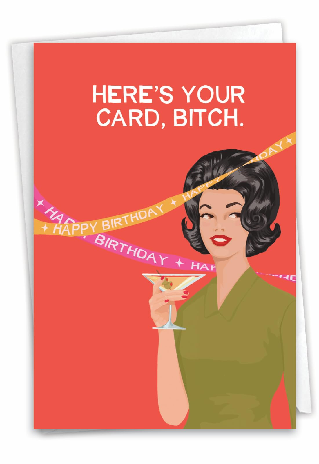 NobleWorks - 1 Funny Happy Birthday SMRCard - Sarcastic Retro Humor ...