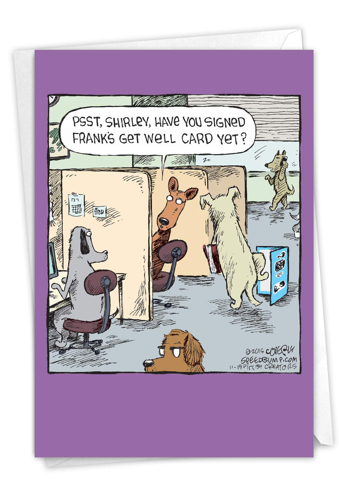 NobleWorks - 1 Get Well Card with Envelope - Hilarious Canine Cartoon ...