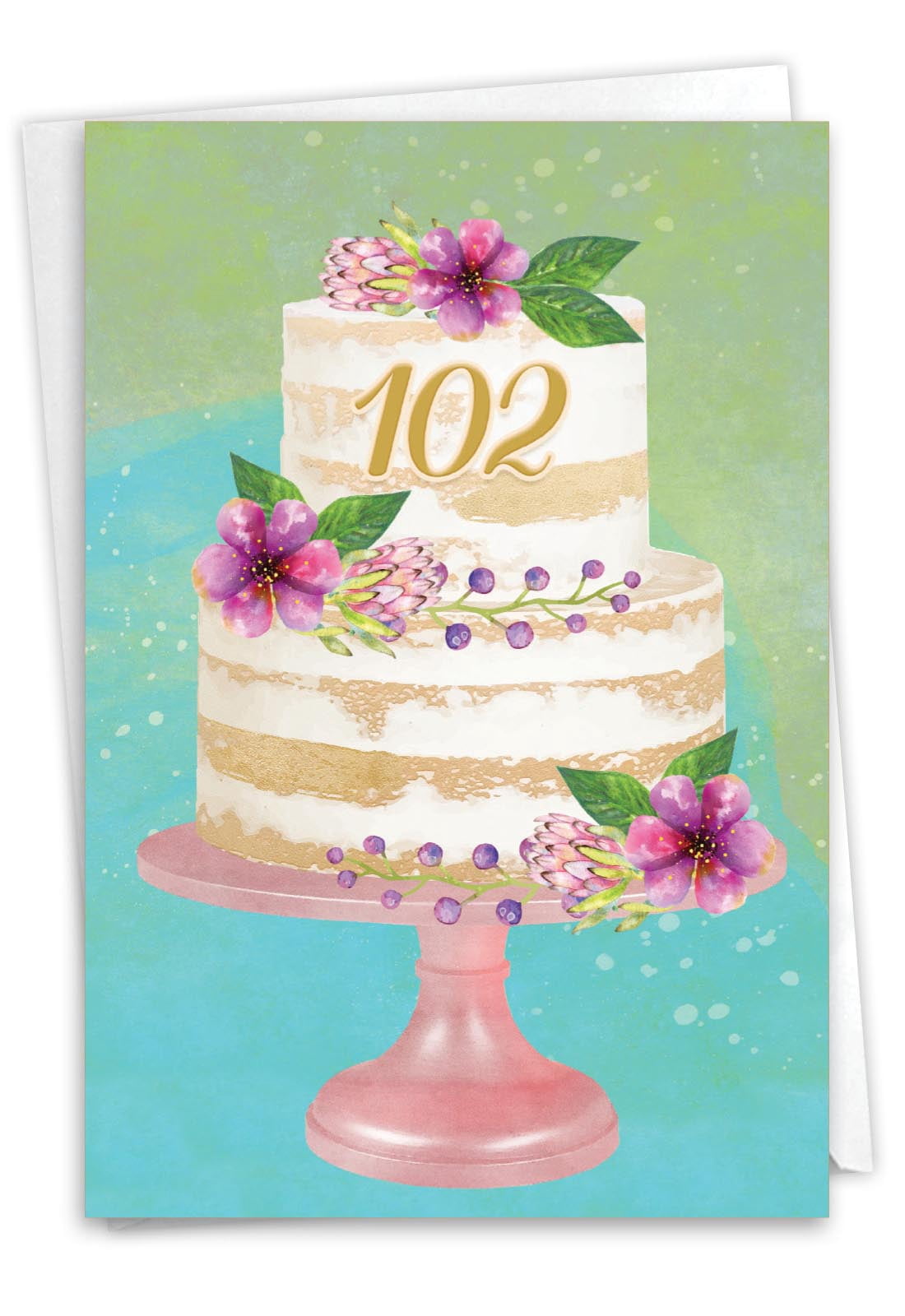 NobleWorks 102th Milestone Birthday Greeting Card with 5 x 7 Inch ...