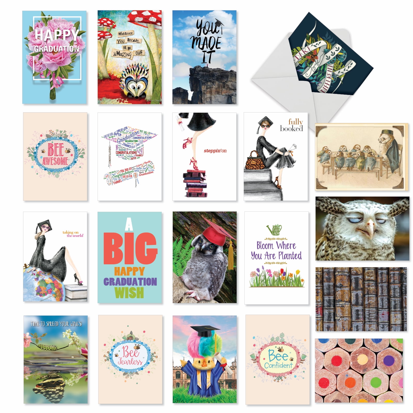 NobleWorks 20 Assorted Box Set Graduation Greeting Cards (Graduate) w/5 ...