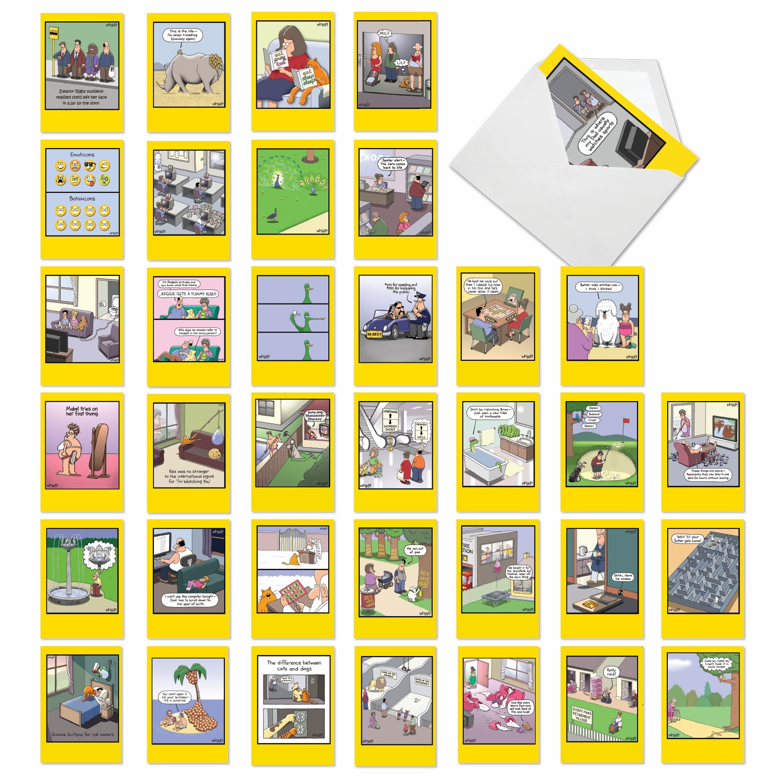 NobleWorks 36 Assorted Box Set Hilarious Birthday Greeting Cards w/5 x ...