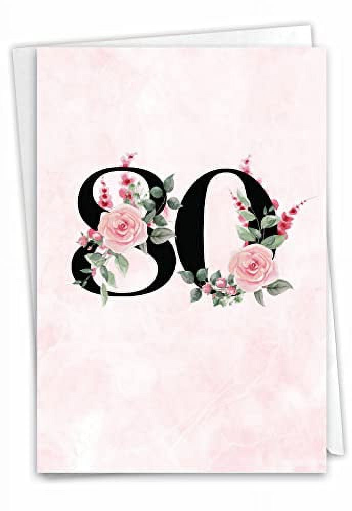 NobleWorks - 80th Milestone Birthday Greeting Card with 5 x 7 Inch ...