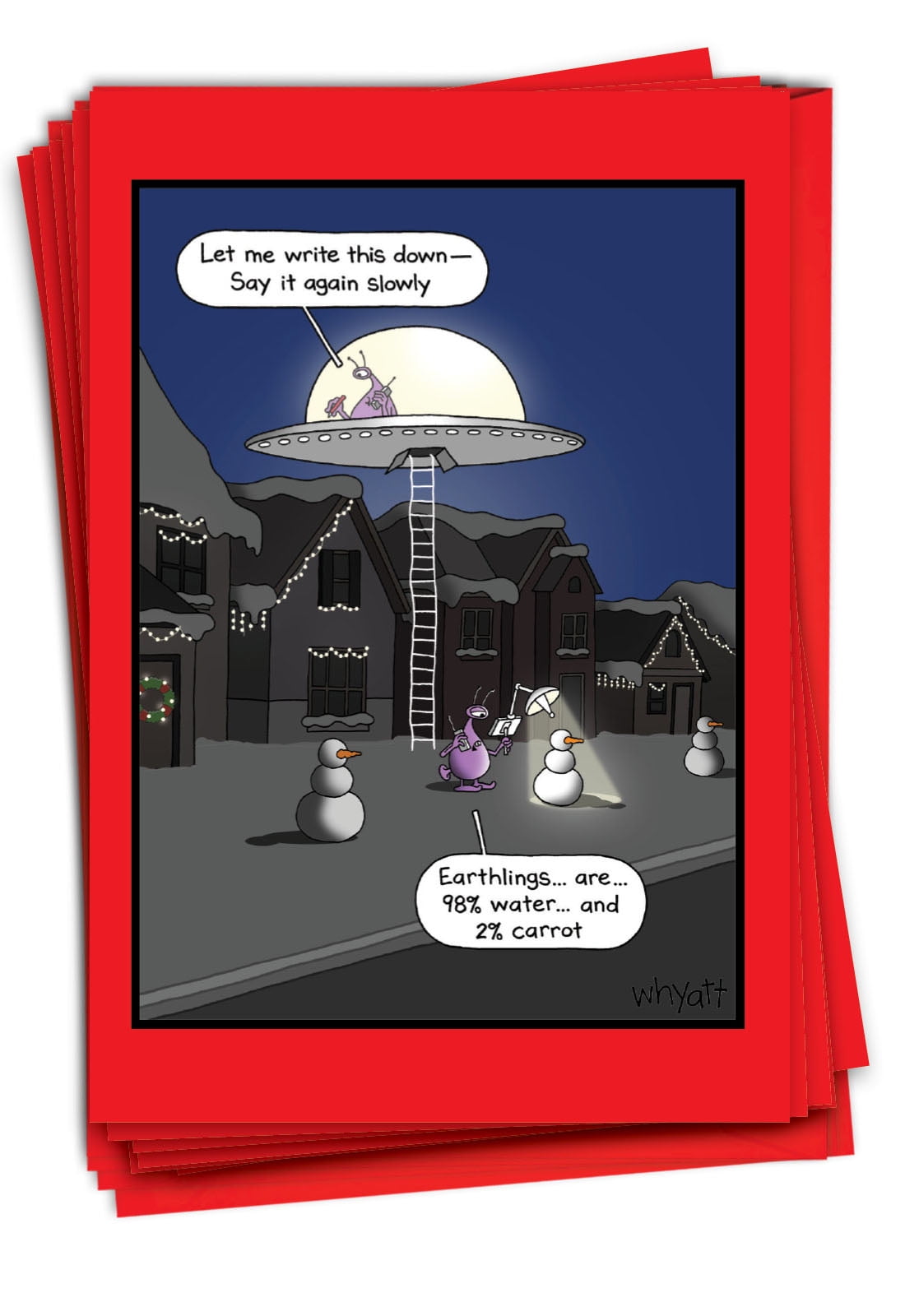 NobleWorks, Alien Analysis - 12 Funny Christmas Cards Boxed - Bulk Set ...