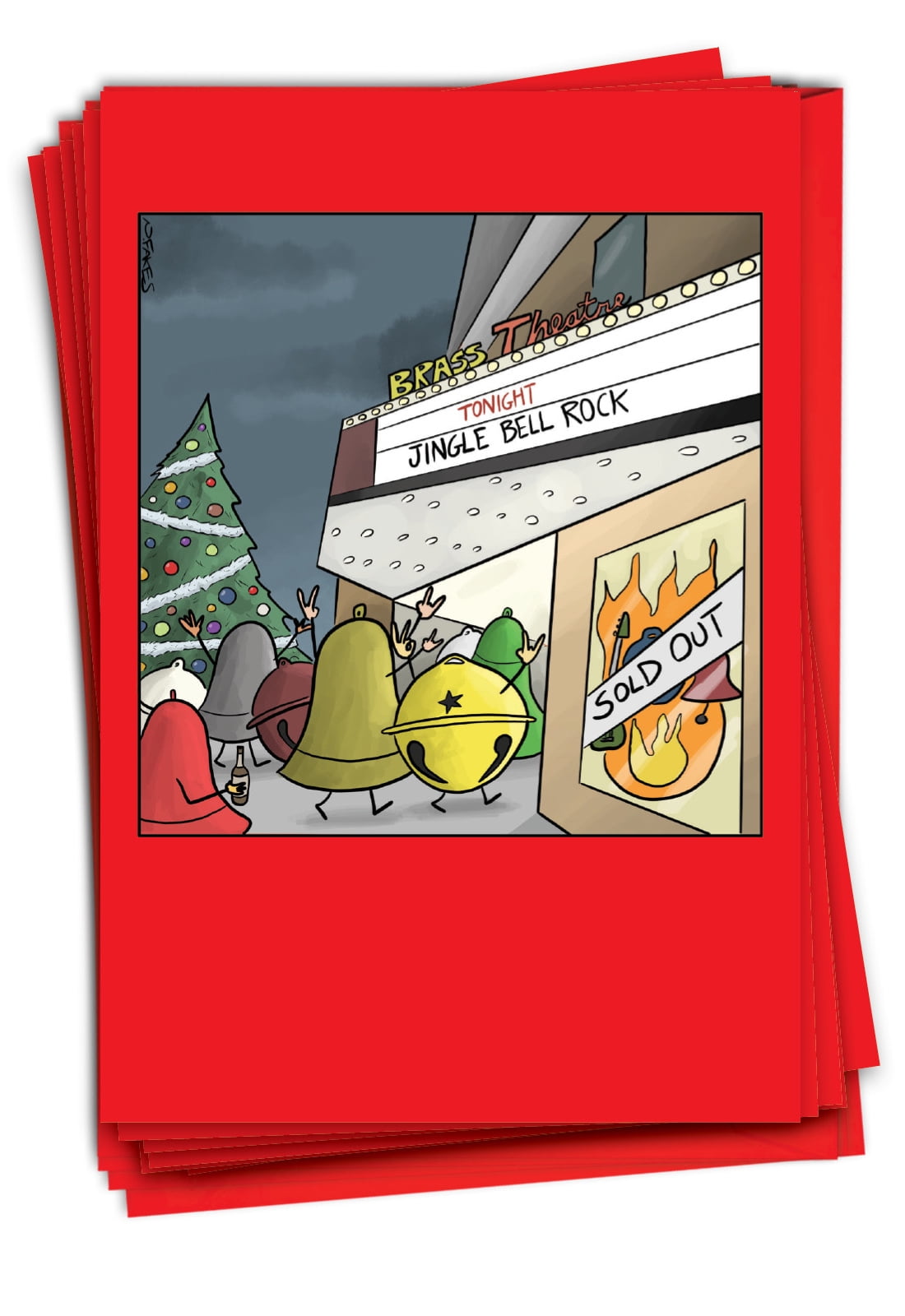 NobleWorks, Bell Rock - 12 Funny Christmas Cards Boxed - Bulk Set ...
