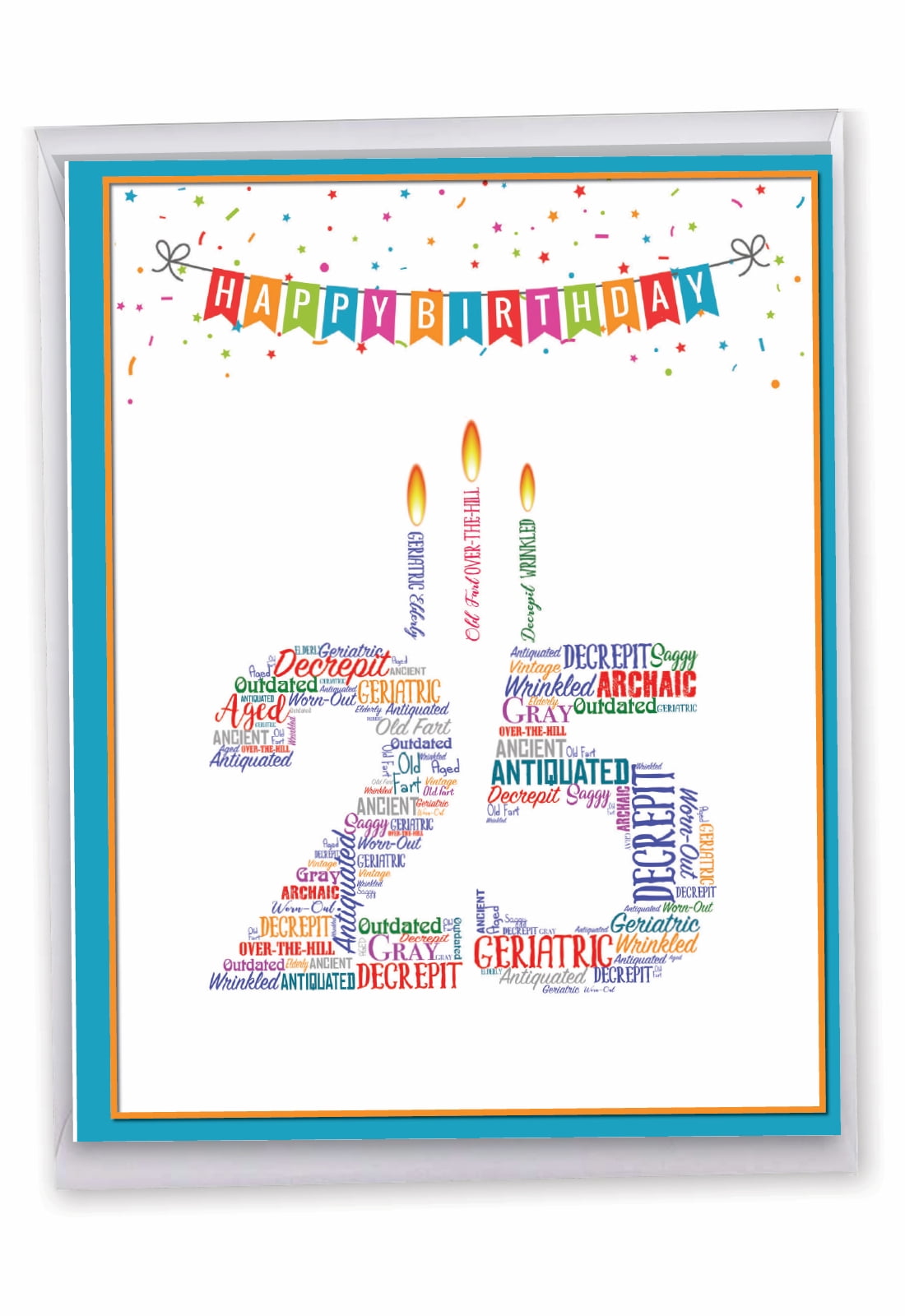 NobleWorks Big 25th Milestone Birthday Greeting Card 8.5 x 11 Inch with ...