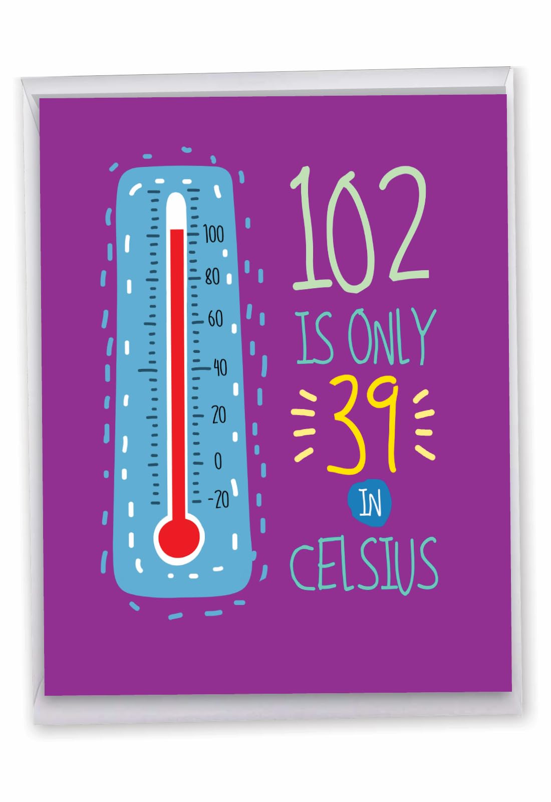 NobleWorks - Big Funny 102th Milestone Birthday Paper Card 8.5 x 11 ...