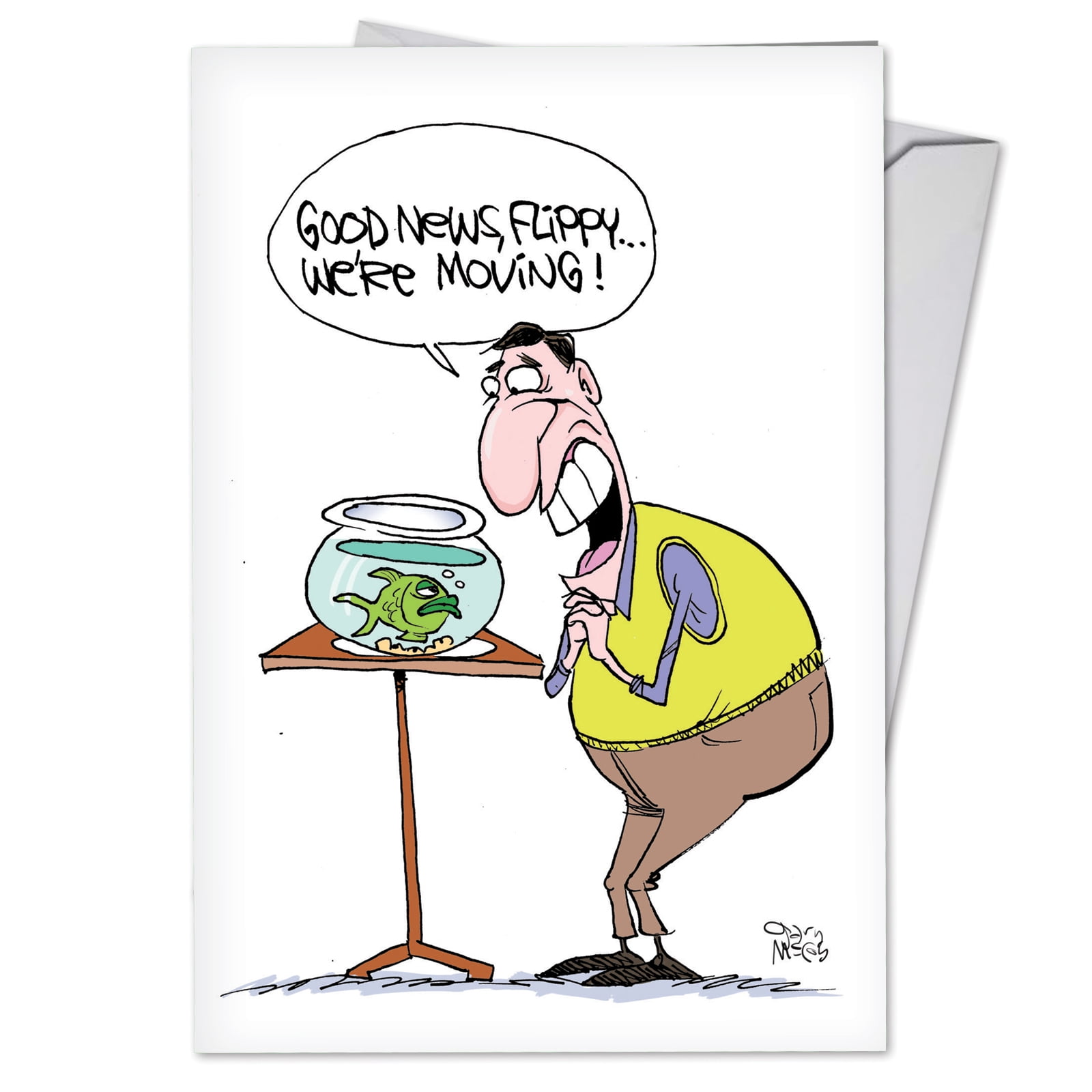 NobleWorks - C4001CGG Humorous Congratulations Card 'Moving Fish' with ...
