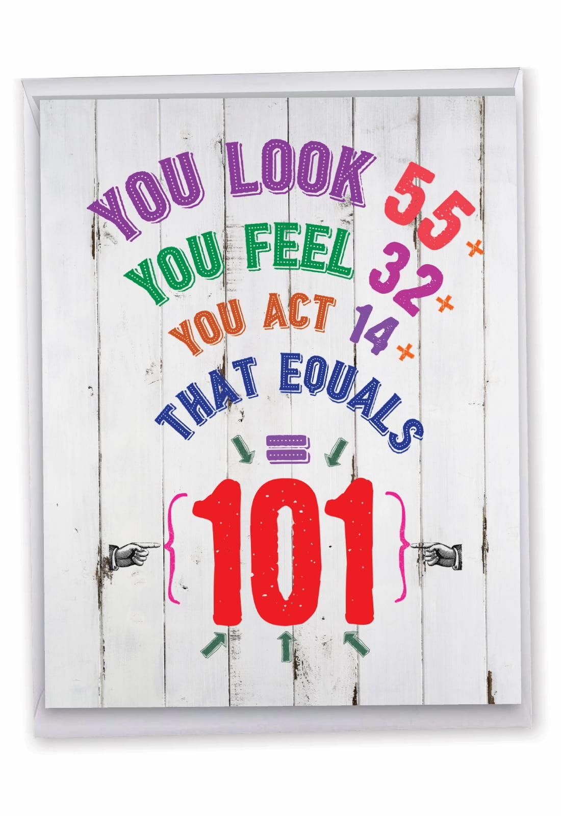 NobleWorks Extra Large Funny 101th Milestone Birthday Greeting Card 8.5 ...