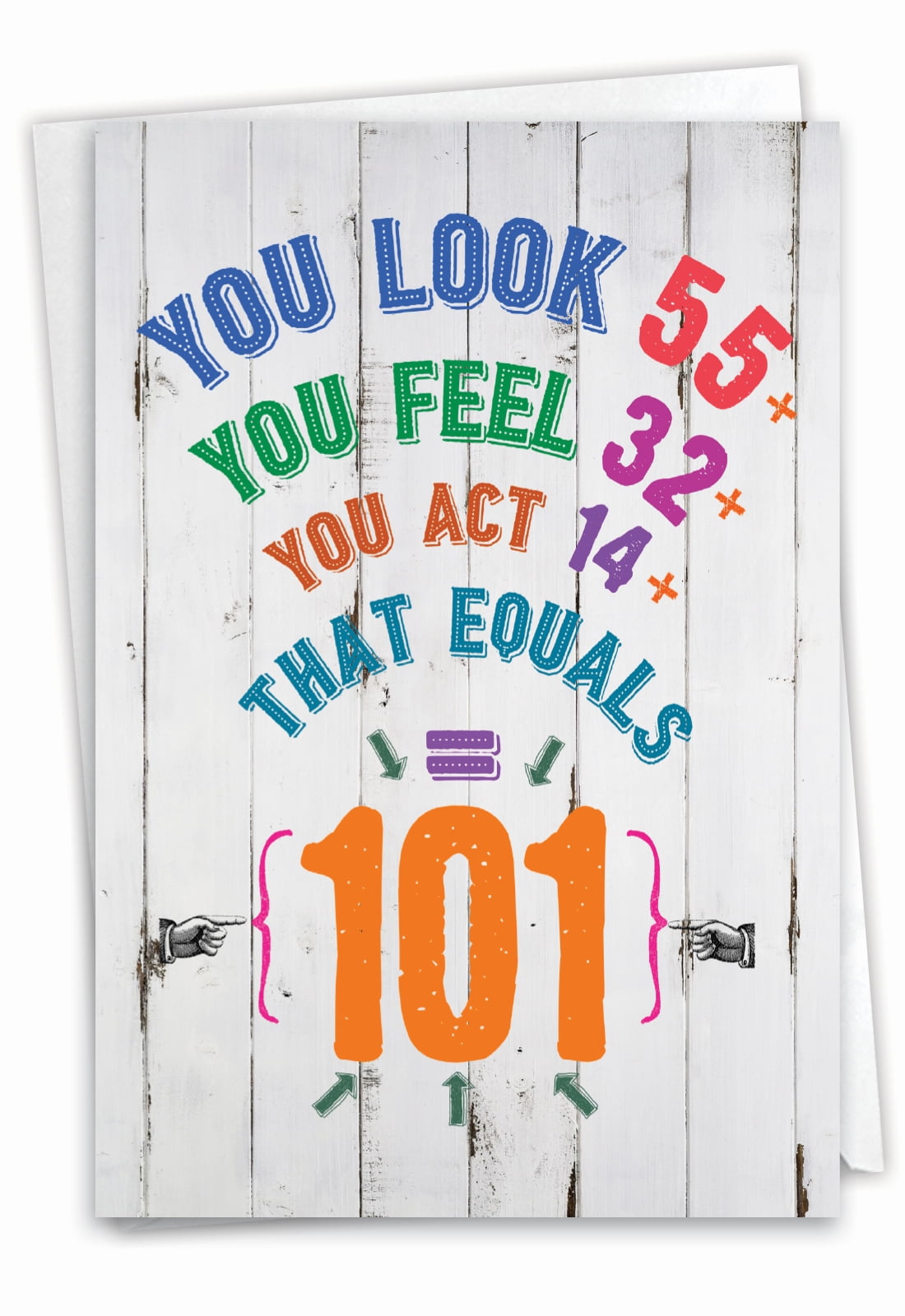 NobleWorks Funny 101th Milestone Birthday Greeting Card with 5 x 7 Inch ...