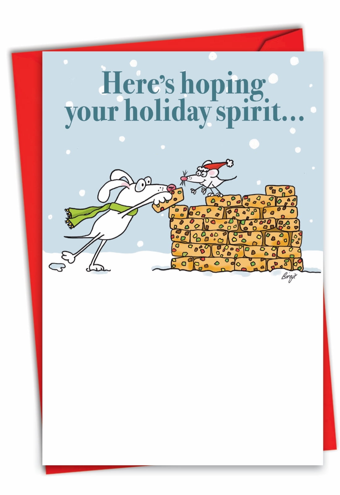 NobleWorks Funny Christmas Greeting Card with 5 x 7 Inch Envelope (1 ...