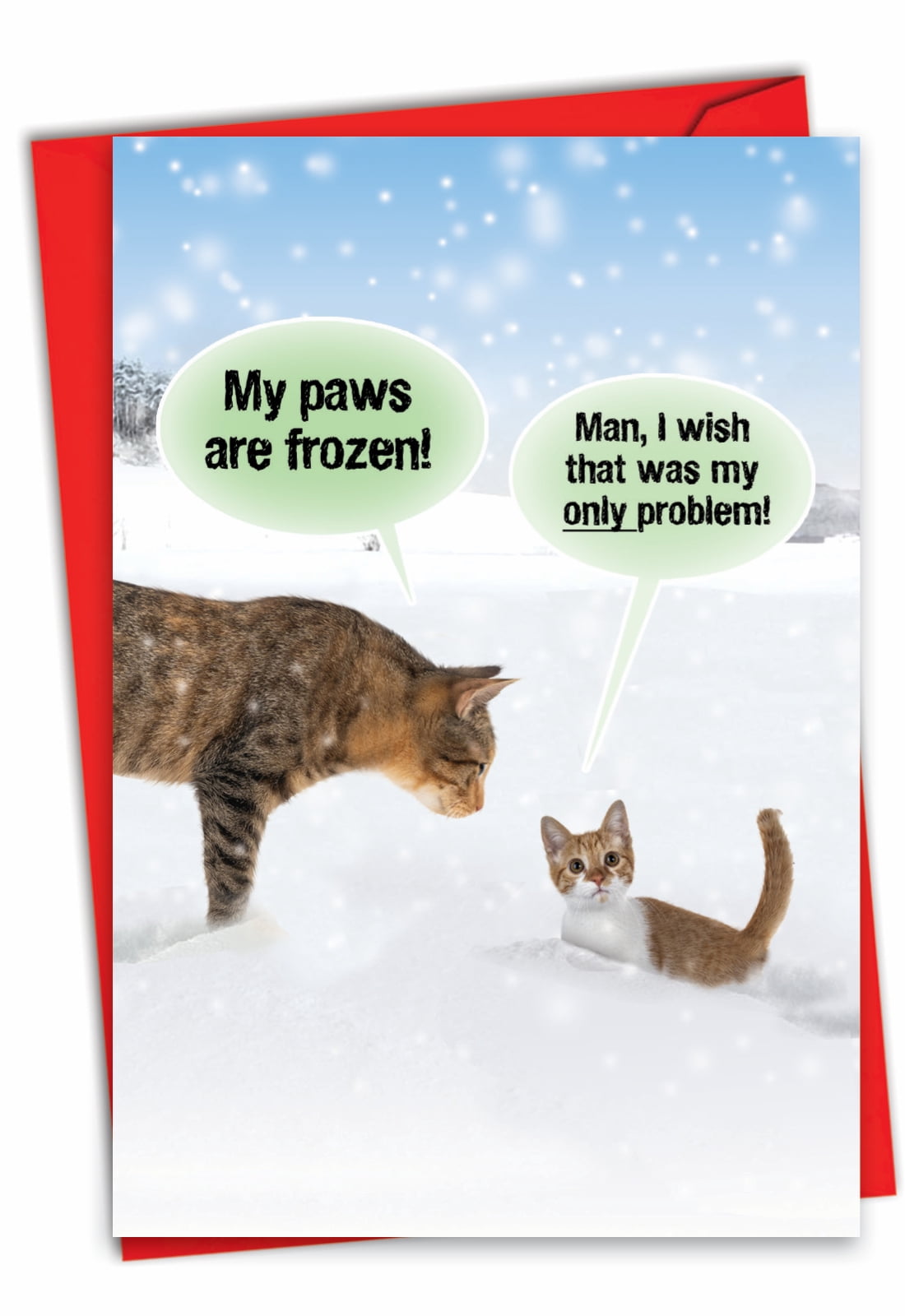 NobleWorks Funny Christmas Paper Card with 5 x 7 Inch Envelope (1 Card ...
