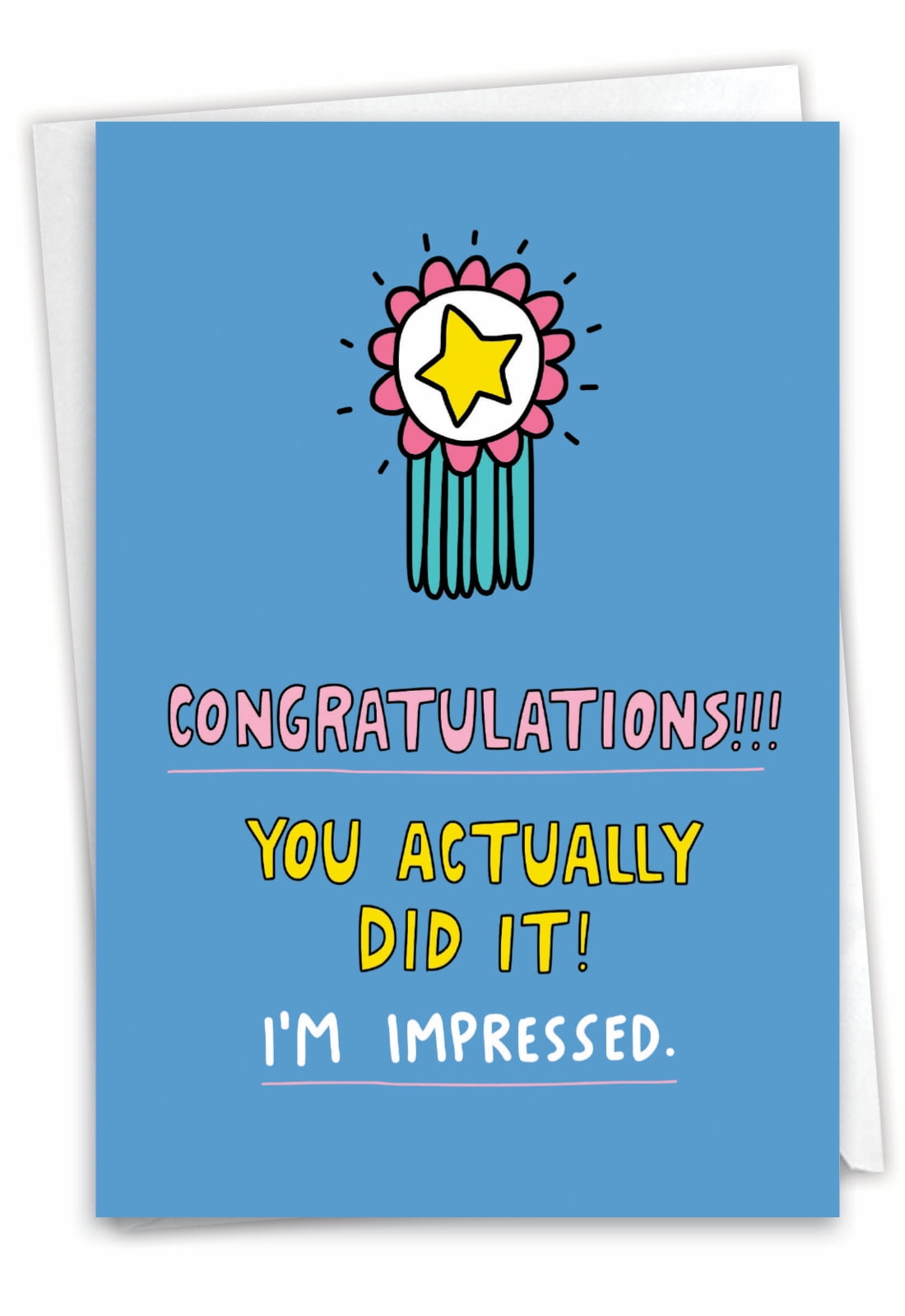 NobleWorks Funny Congratulations Paper Card with 5 x 7 Inch Envelope (1 ...