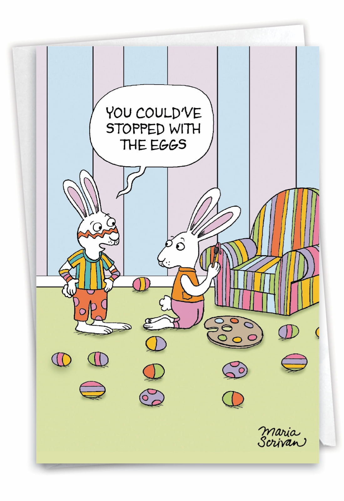 NobleWorks Funny Easter Greeting Card with 5 x 7 Inch Envelope (1 Card ...