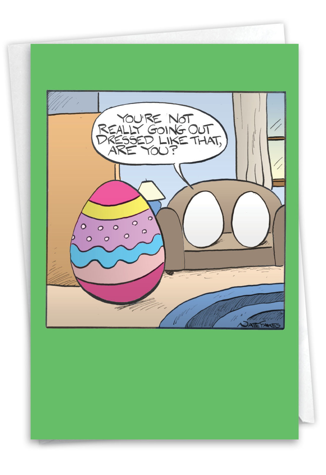 NobleWorks Funny Easter Paper Card with 5 x 7 Inch Envelope (1 Card ...