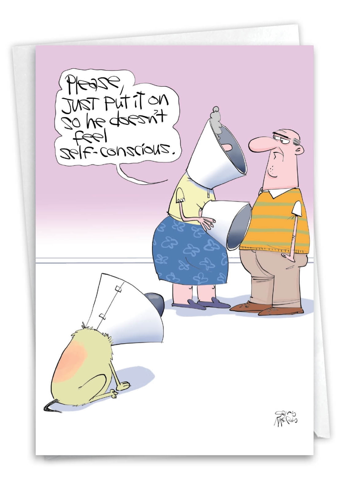 NobleWorks Funny Get Well Paper Card with 5 x 7 Inch Envelope (1 Card ...