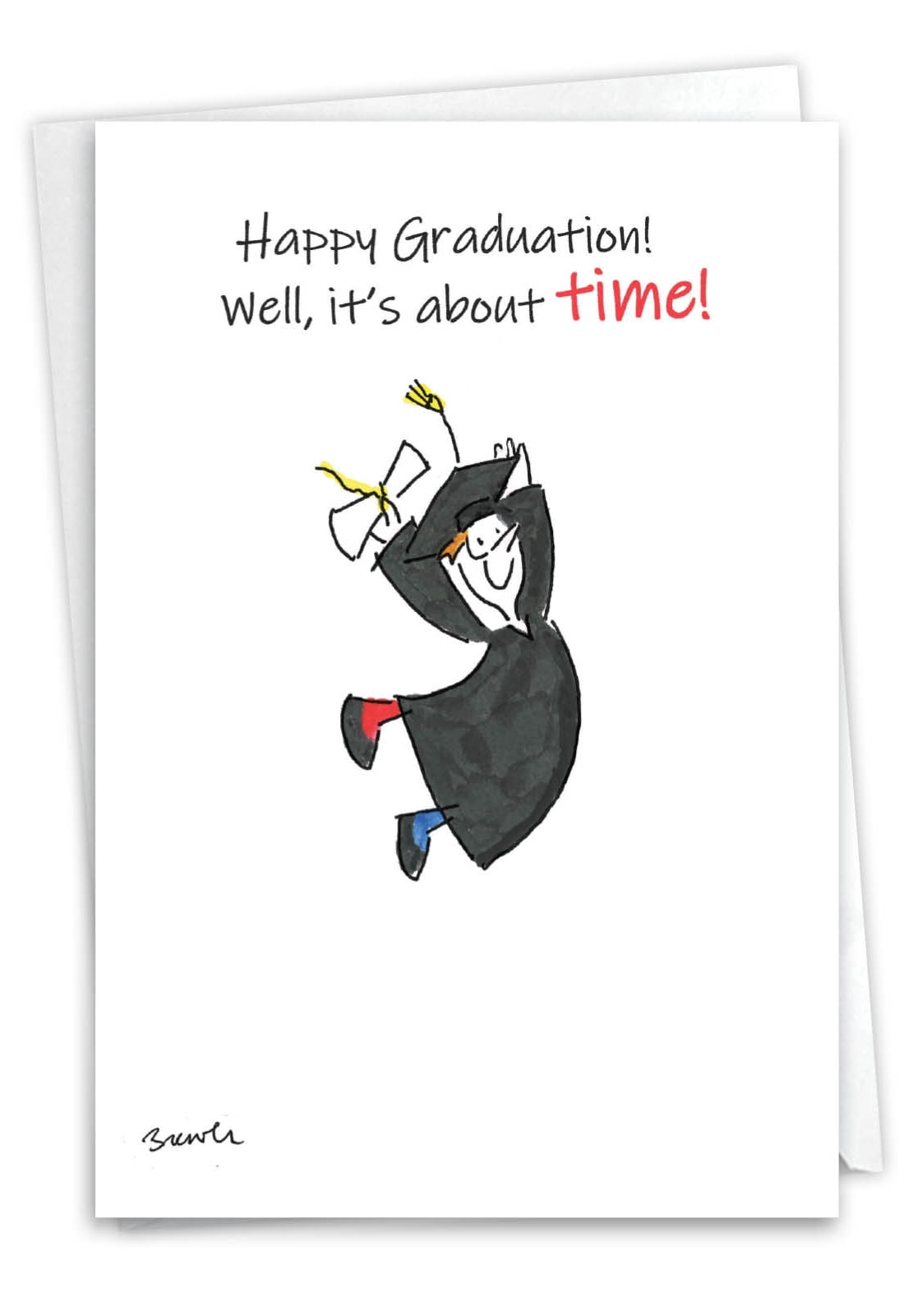 NobleWorks Funny Graduation Greeting Card (Graduate) with 5 x 7 Inch ...