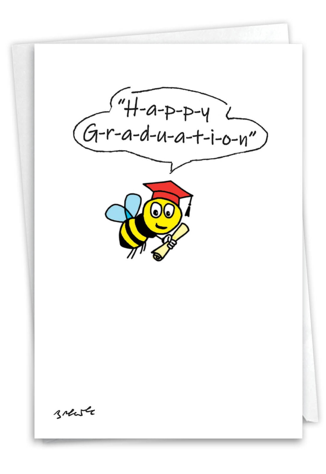 NobleWorks Funny Graduation Greeting Card (Graduate) with 5 x 7 Inch ...