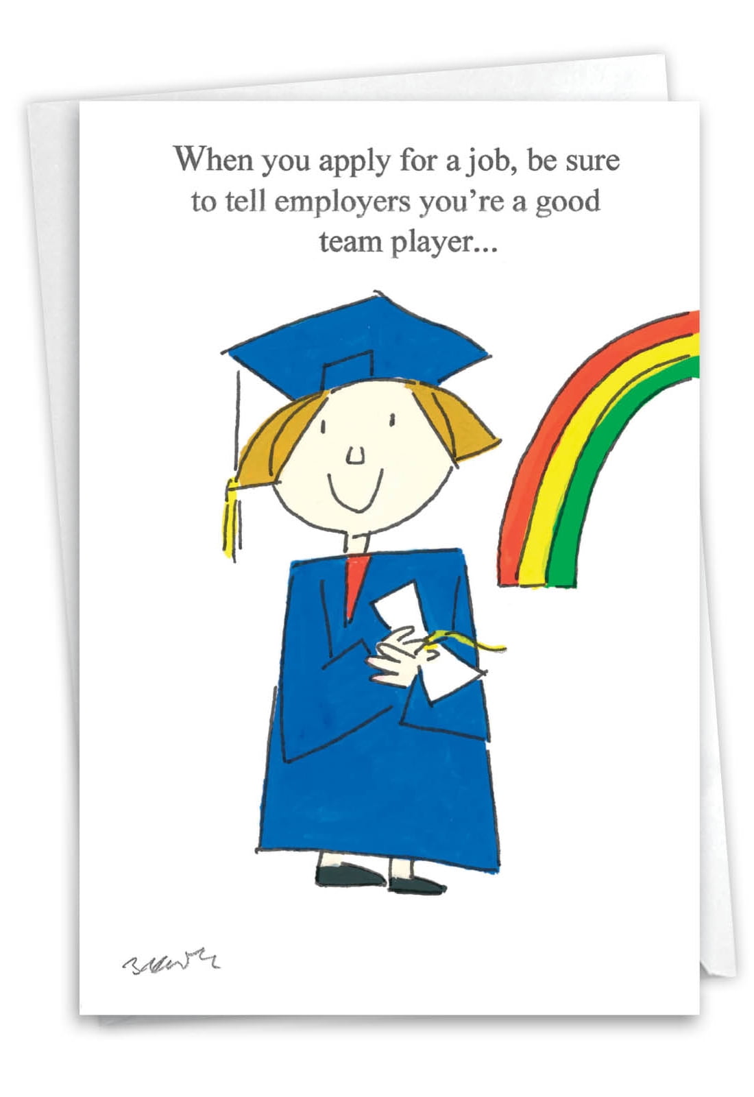 NobleWorks Funny Graduation Greeting Card with 5 x 7 Inch Envelope (1 ...