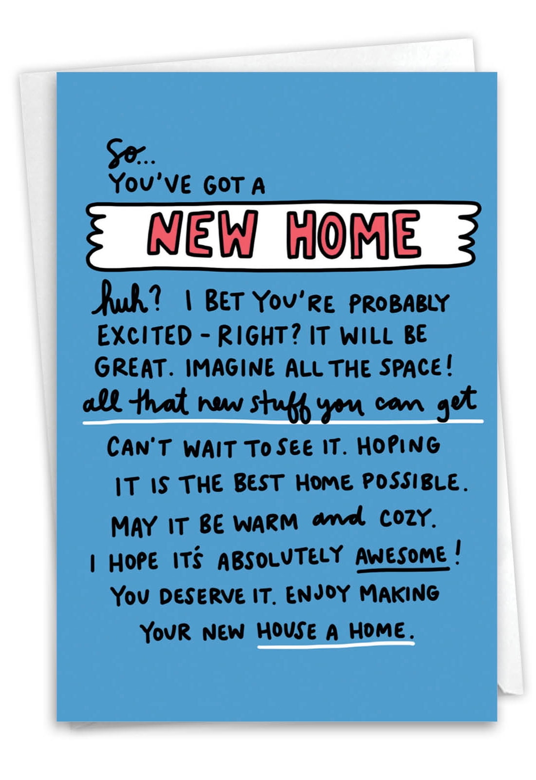 NobleWorks Funny New Home Greeting Card with 5 x 7 Inch Envelope (1 ...